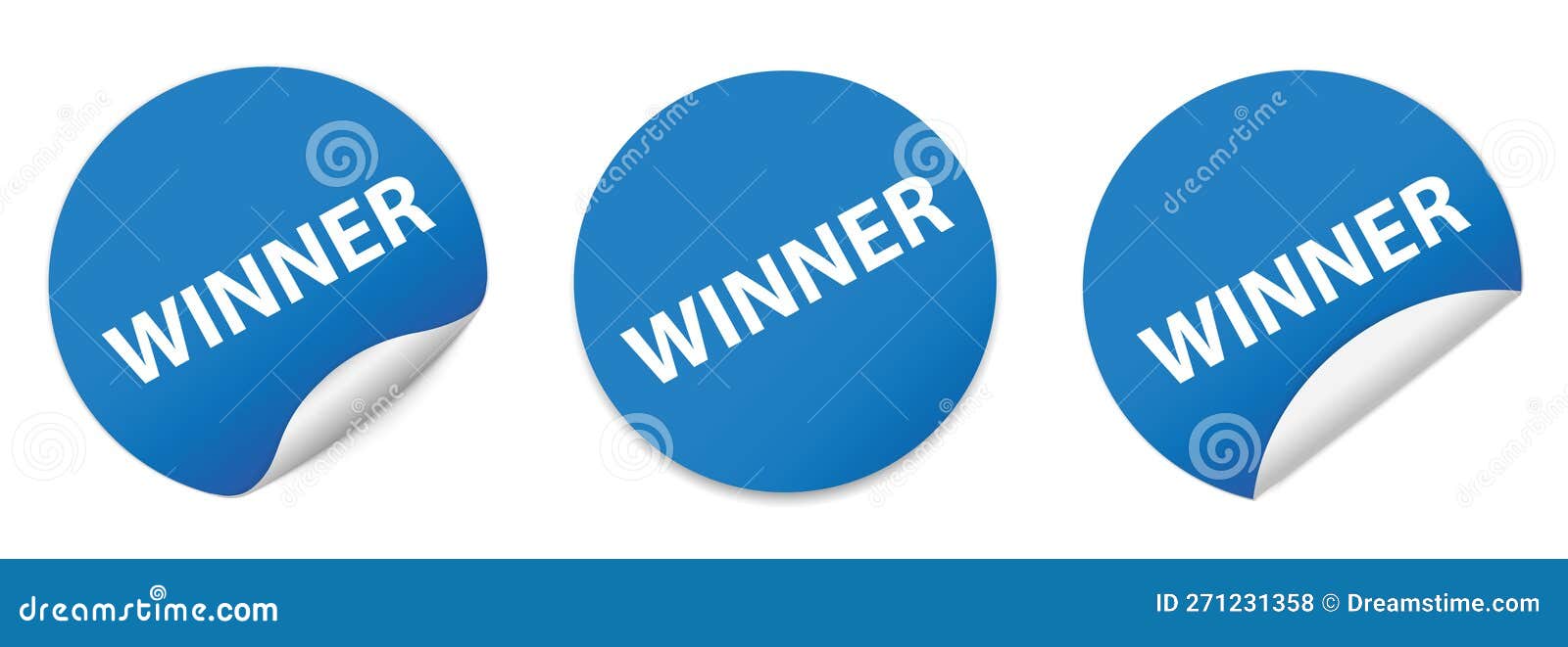 WINNER - Blue Round Sticker Banners Stock Vector - Illustration of ...