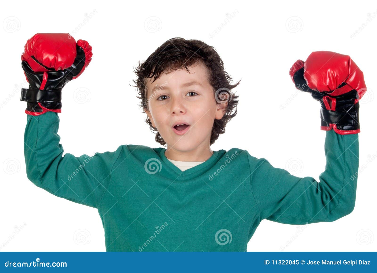 Winner Boy with Boxing Gloves Stock Image - Image of boxing, child ...