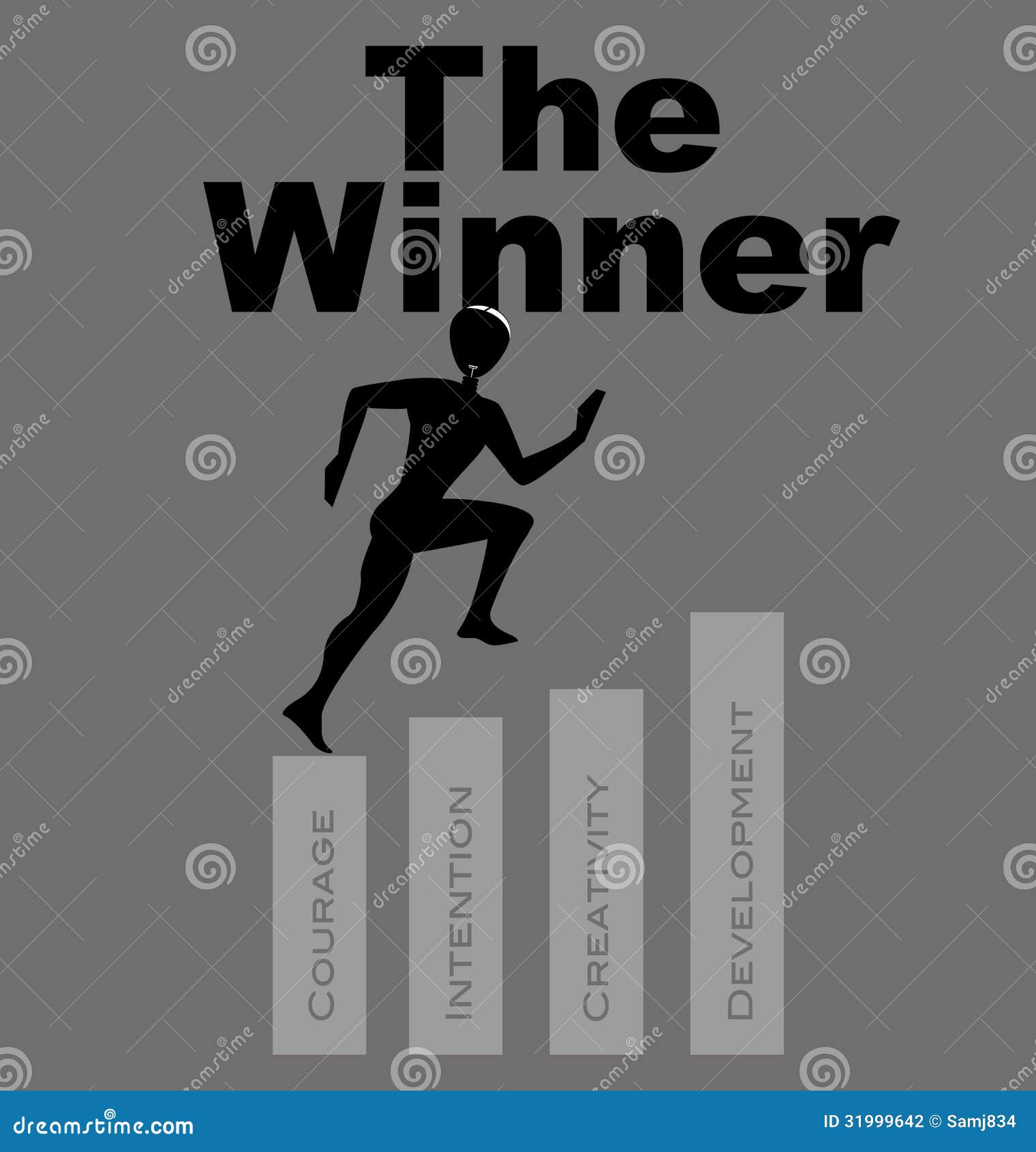 The Winner stock vector. Illustration of silhouette, creative - 31999642