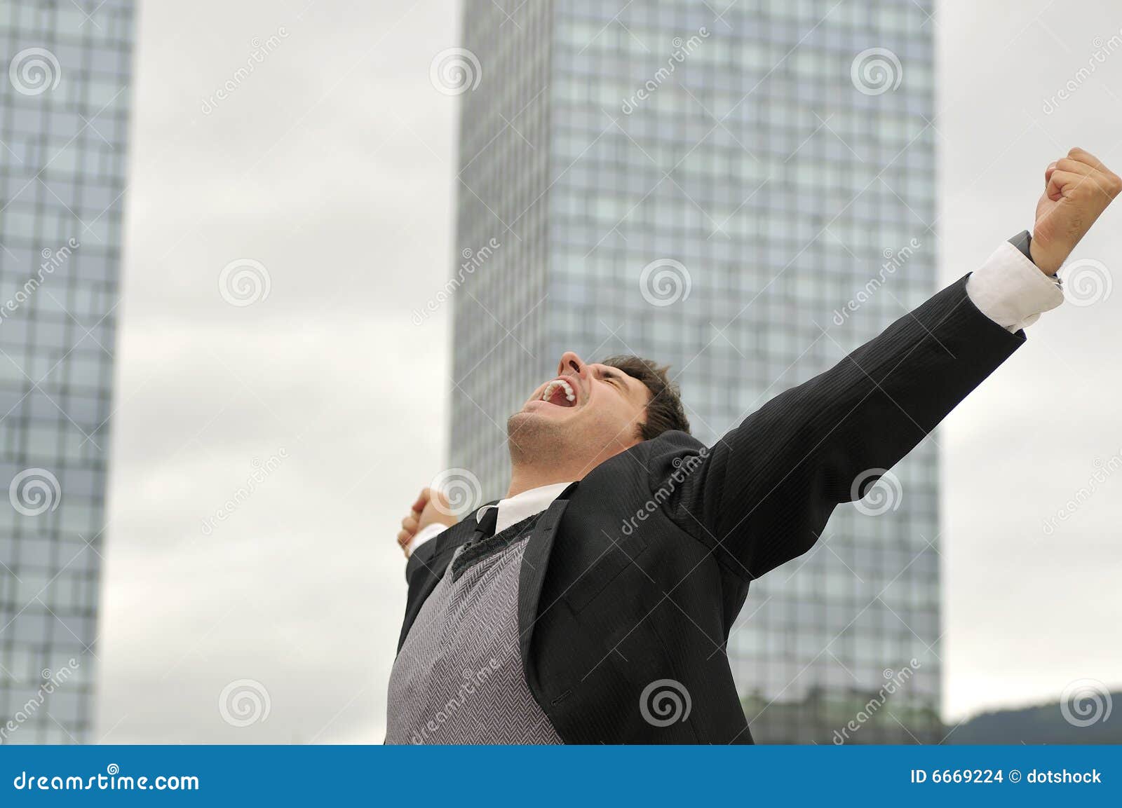 Winner Businessman Screaming from Joy Stock Photo - Image of person ...