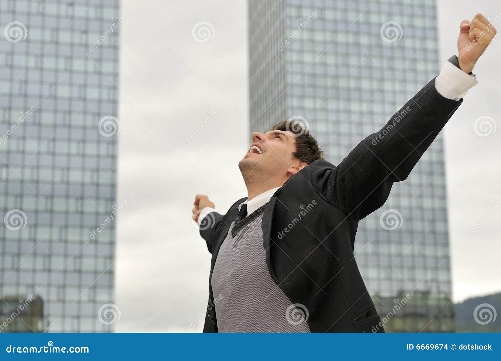Winner Businessman Screaming from Joy Stock Photo - Image of open ...