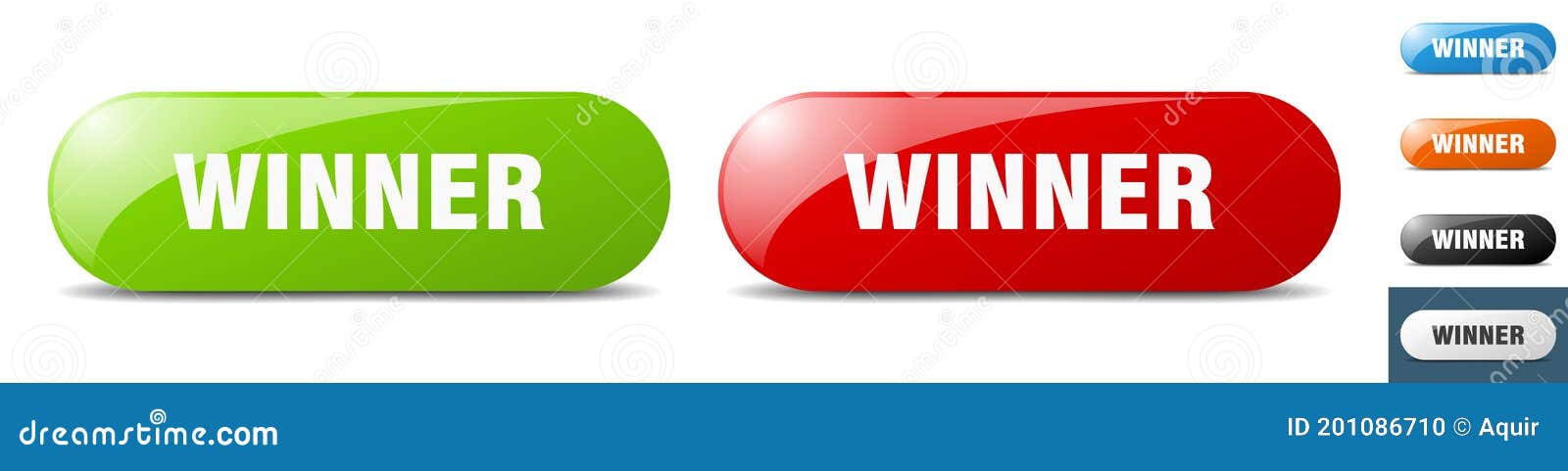 Winner Button. Key. Sign. Push Button Set Stock Vector - Illustration ...