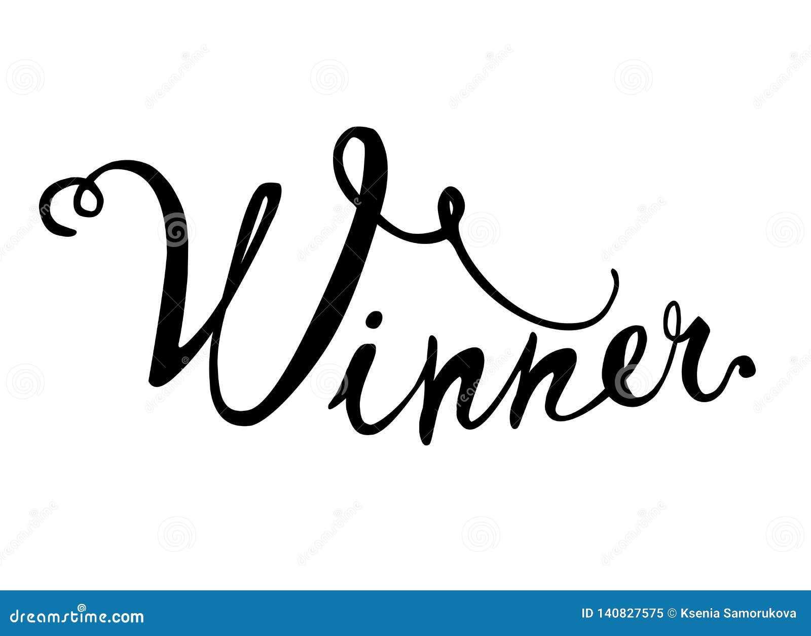 Winner. Calligraphic Hand Written Inscription Stock Vector ...