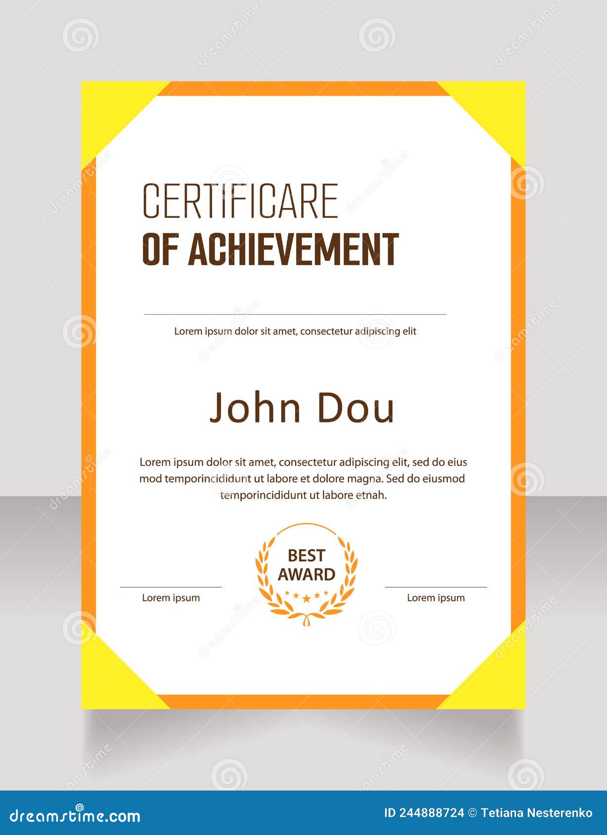 Winner Certificate Design Template Stock Vector - Illustration of ...