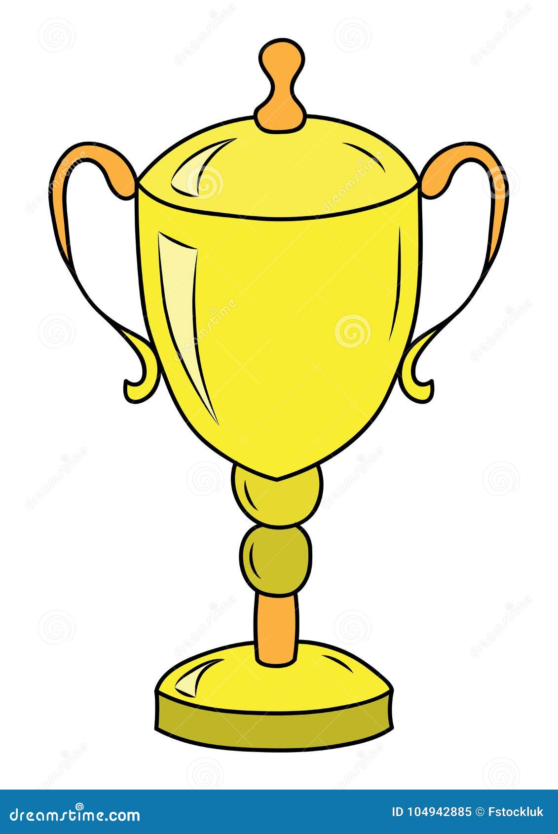 Winner Champion Gold Cup in Cartoon Style Stock Vector - Illustration ...