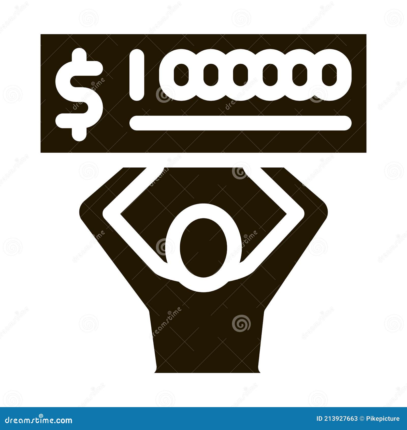 Winner with Check Million Icon Vector Glyph Illustration Stock Vector ...