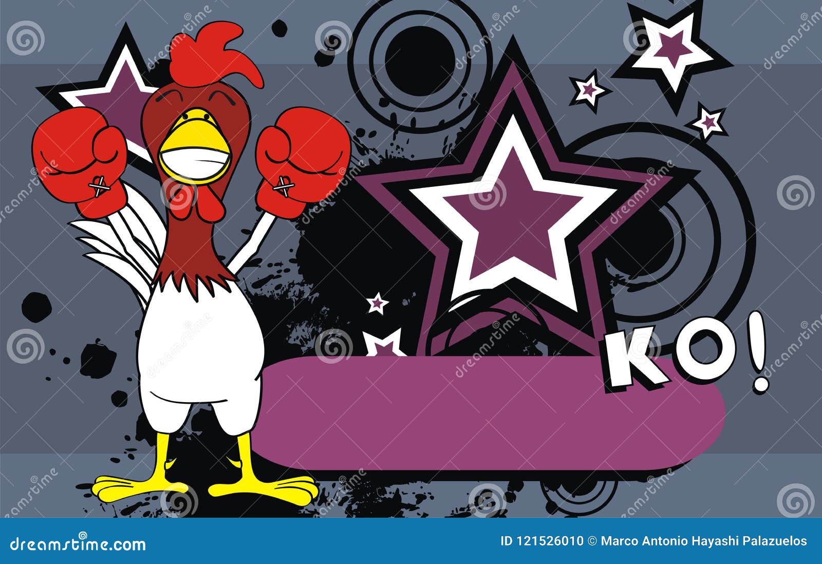 Boxer Chicken Cartoon Vector | CartoonDealer.com #84682941