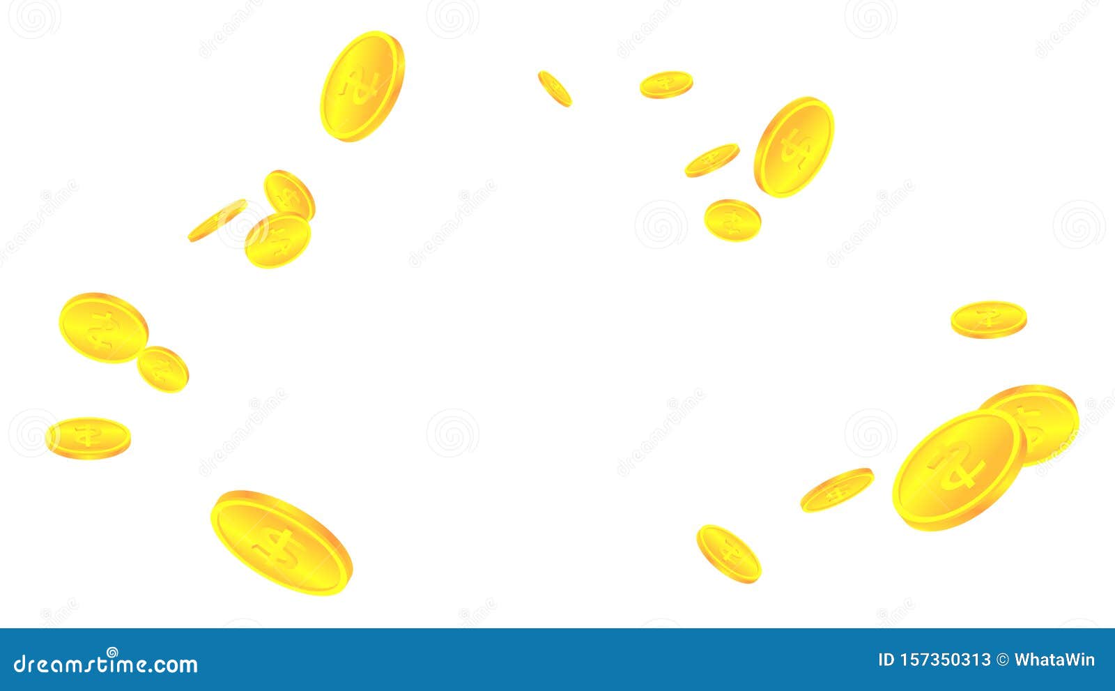 Winner Coins Explosion Isolated on White Background Stock Vector ...