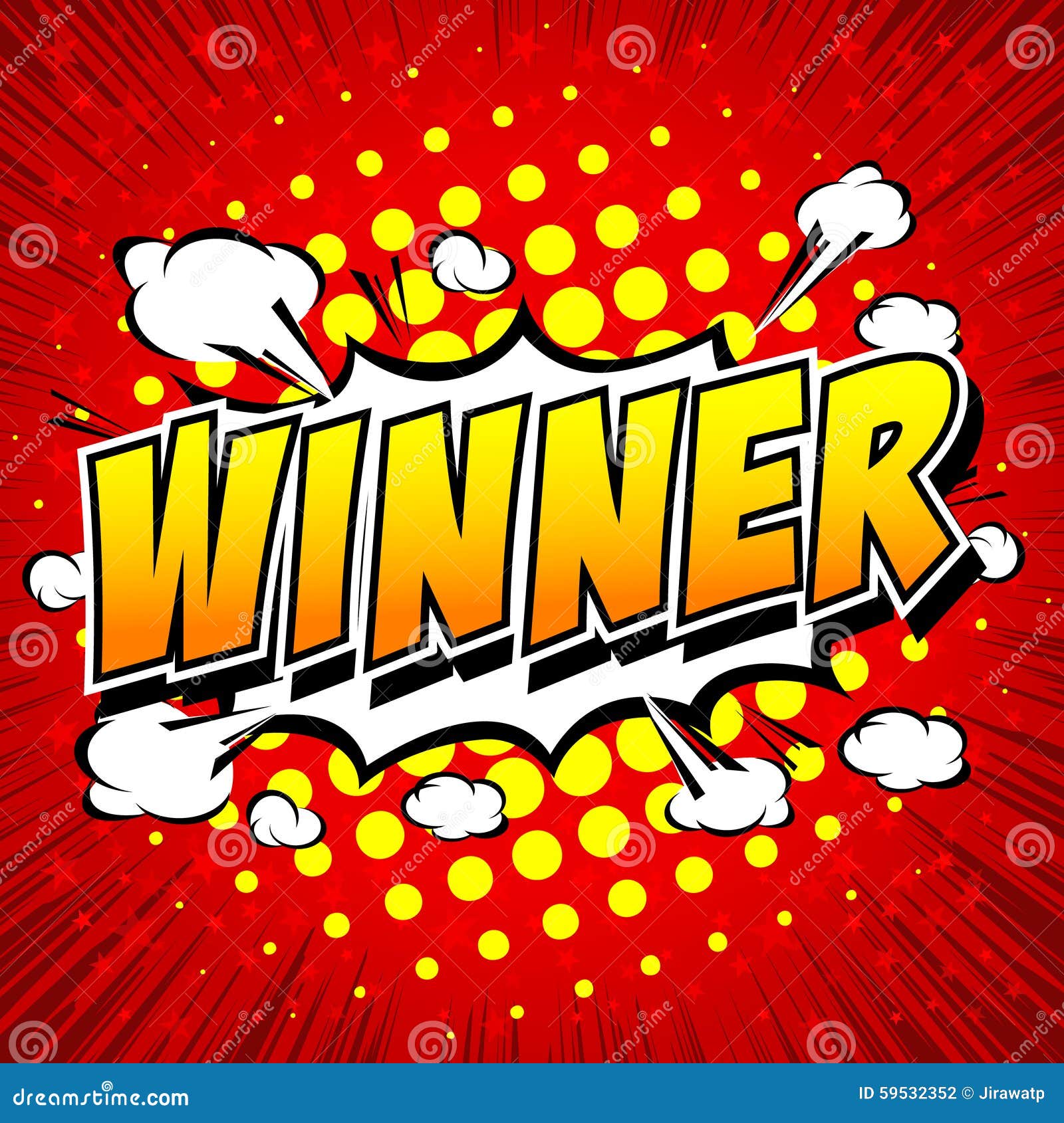 Winner Comic Speech Bubble, Cartoon. Stock Vector - Illustration of ...