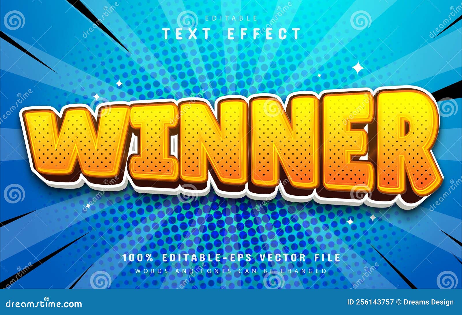 Winner Comic Style Text Effect Editable Stock Vector - Illustration of ...