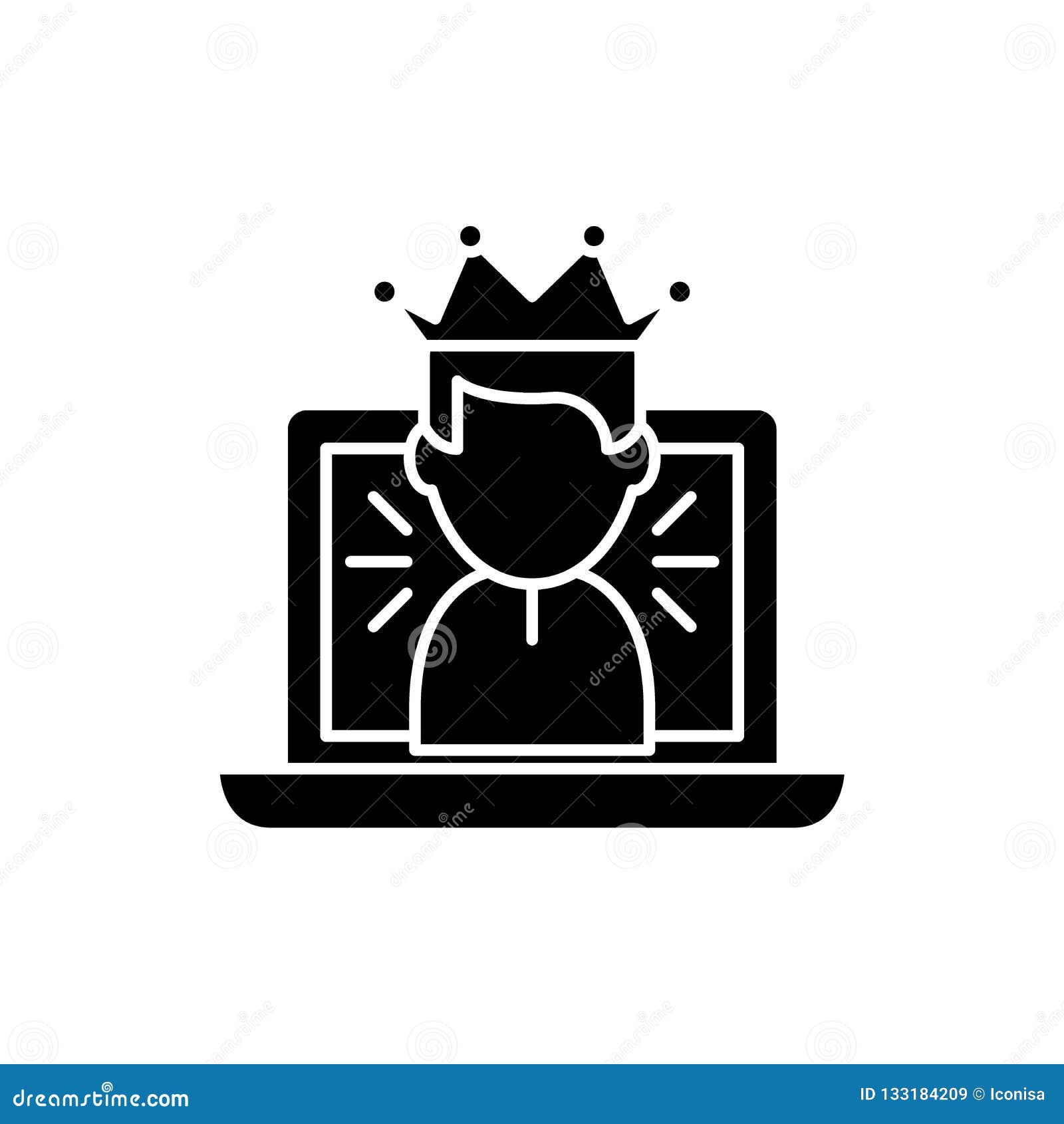 Winner in a Computer Game Black Icon, Vector Sign on Isolated ...