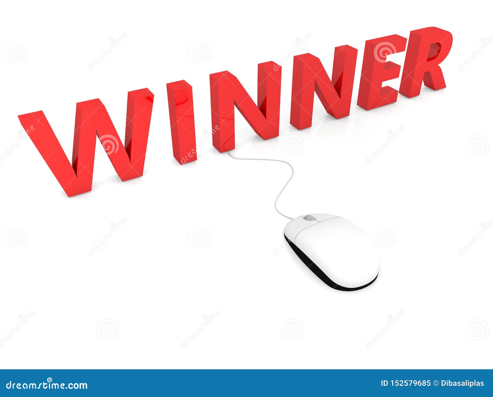 Winner and Computer Mouse on a White Background. Stock Illustration ...