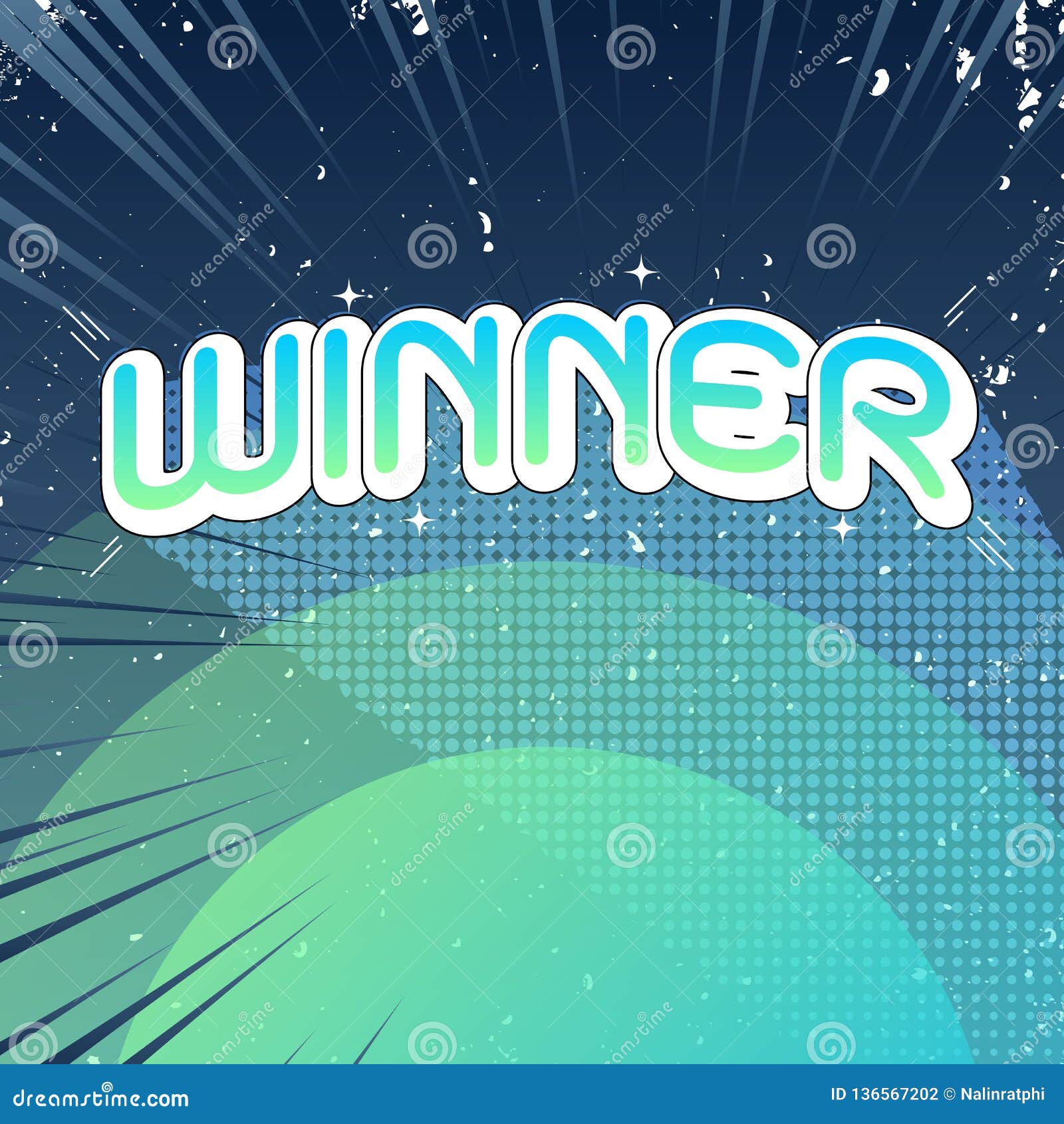 Winner Concept with Comic Text Background Stock Vector - Illustration ...