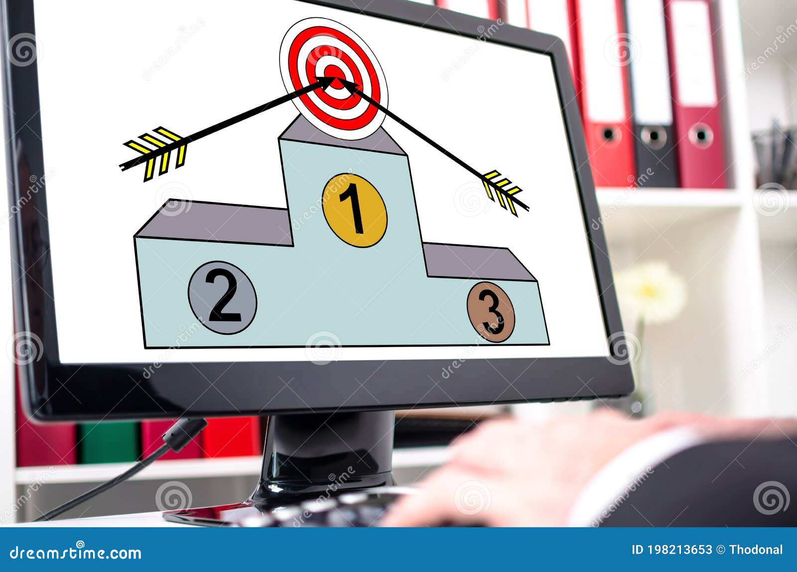 Winner Concept on a Computer Screen Stock Image - Image of competition ...