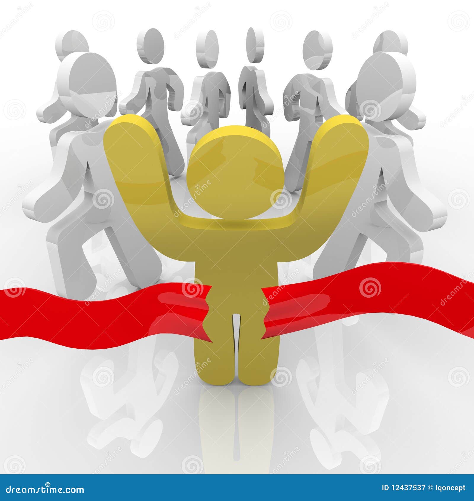 Winner Crosses the Finish Line Stock Illustration - Illustration of ...