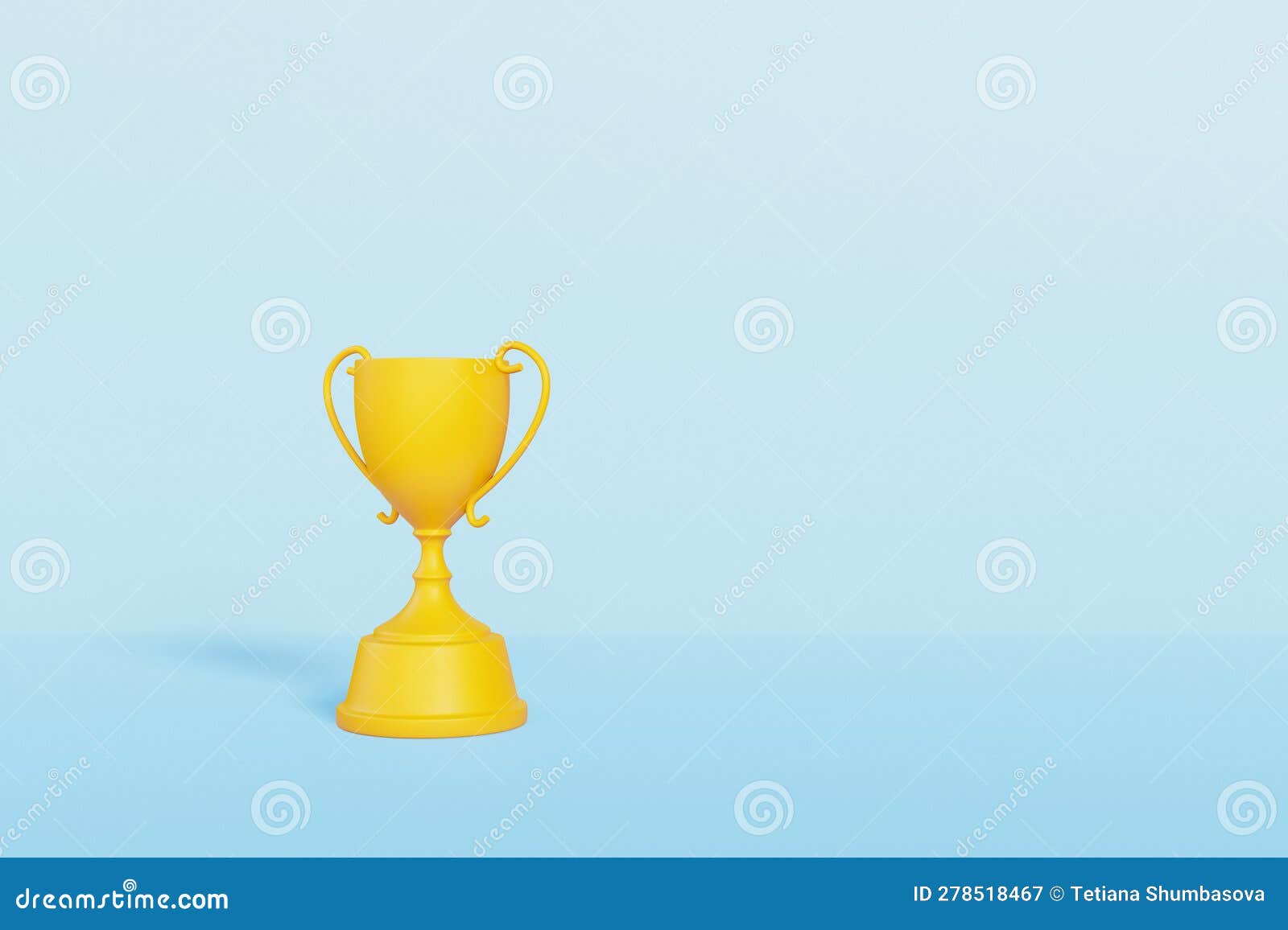 Winner Cup on Blue Background.3d Render Stock Illustration ...