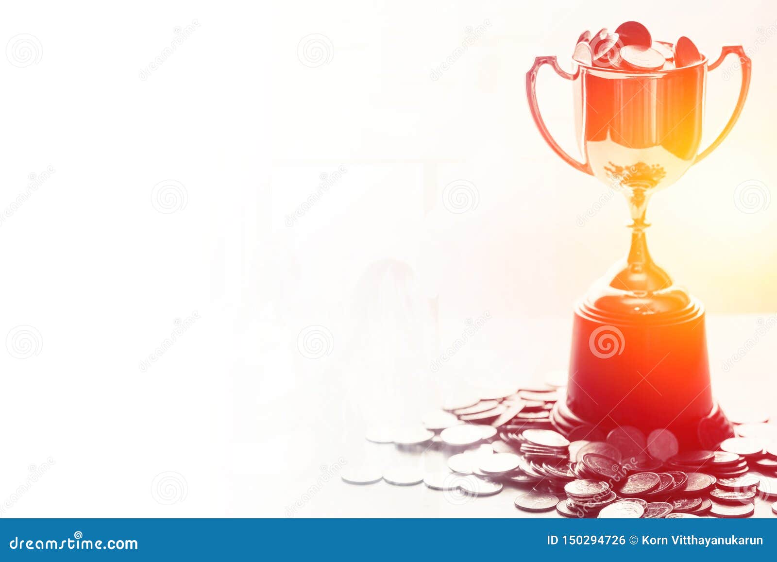 Winner Cup with Coin Money Award Stock Photo - Image of medal, award ...