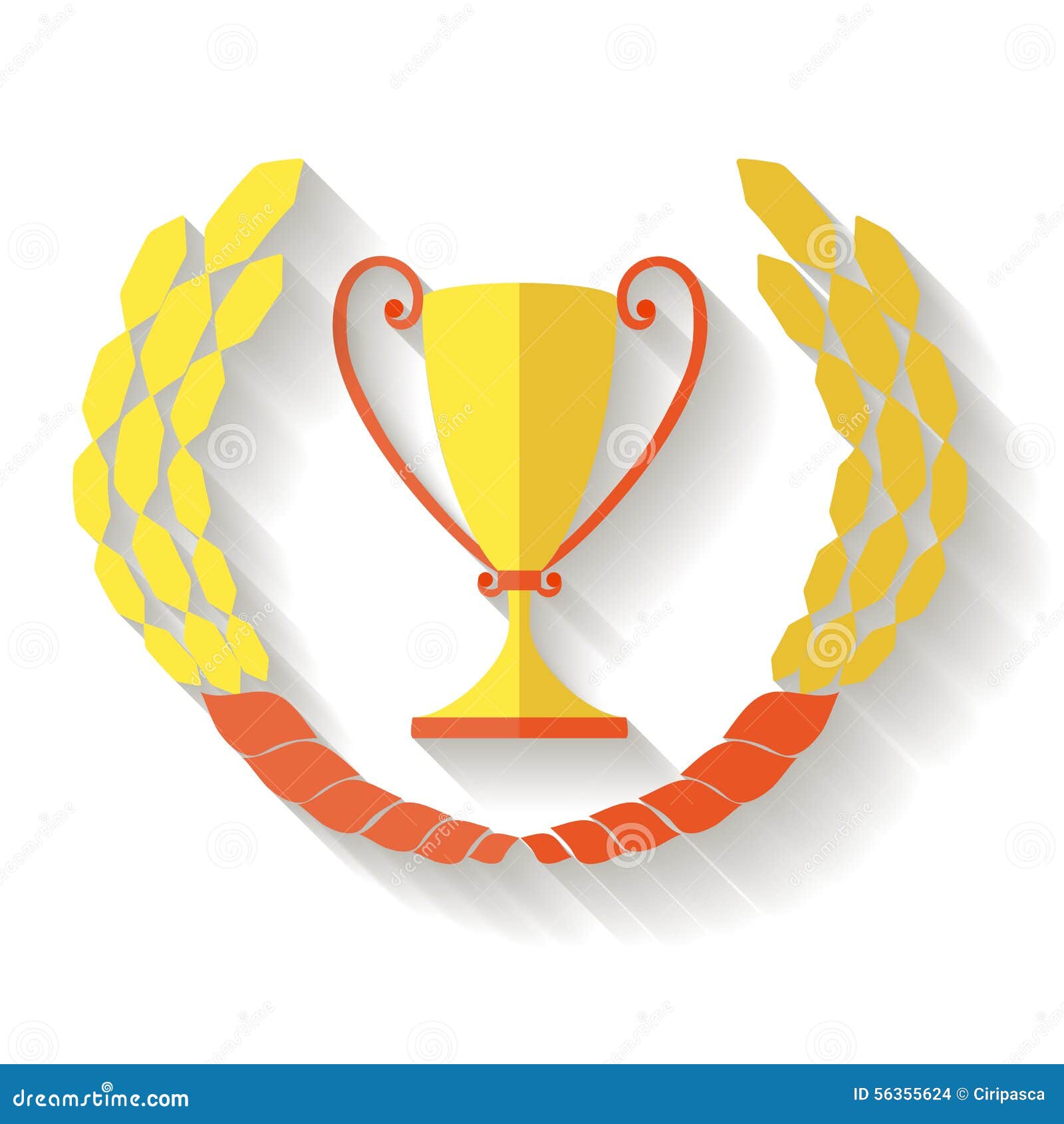 Winner cup, flat design stock vector. Illustration of stylish - 56355624