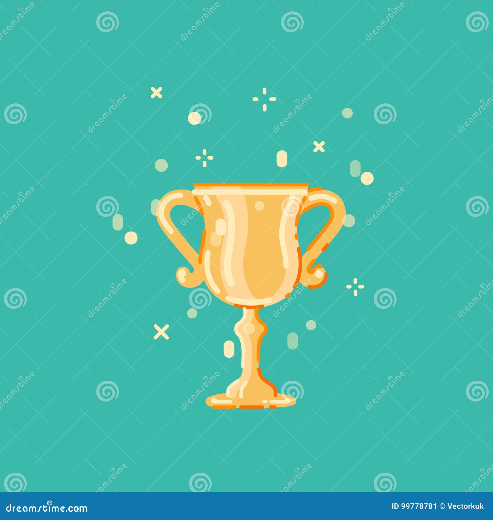 Winner cup flat design stock vector. Illustration of race - 99778781
