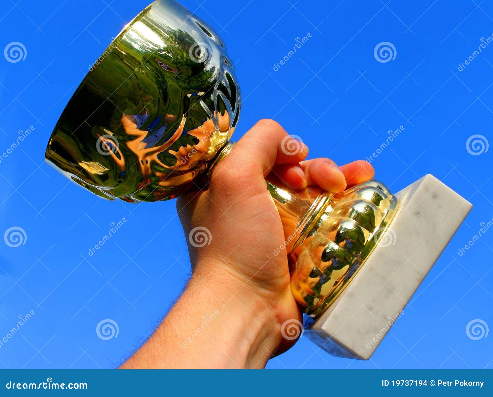 Winner with the Cup in Hand Stock Photo - Image of hand, cool: 19737194