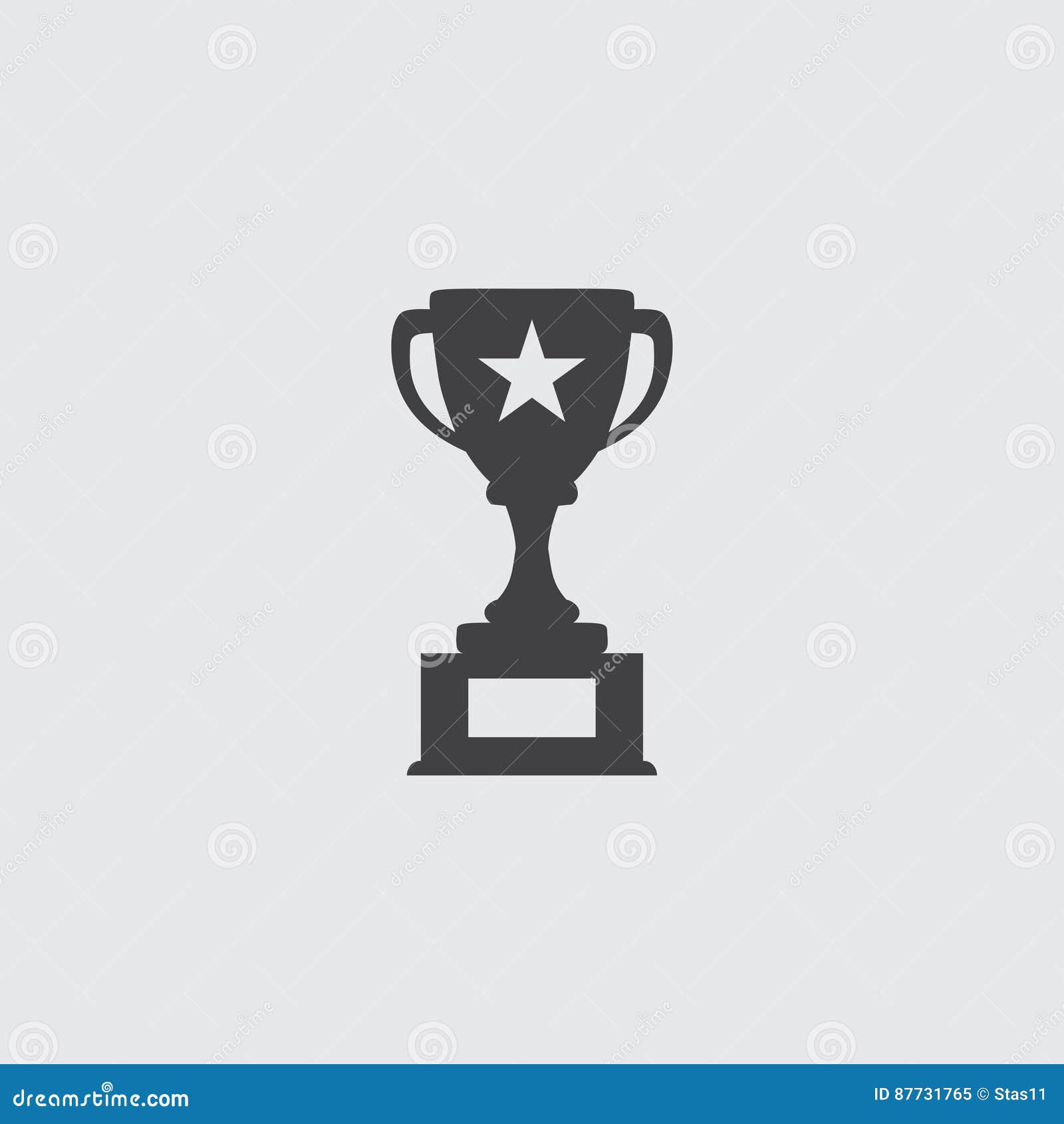 Winner Cup Icon in a Flat Design in Black Color. Vector Illustration ...