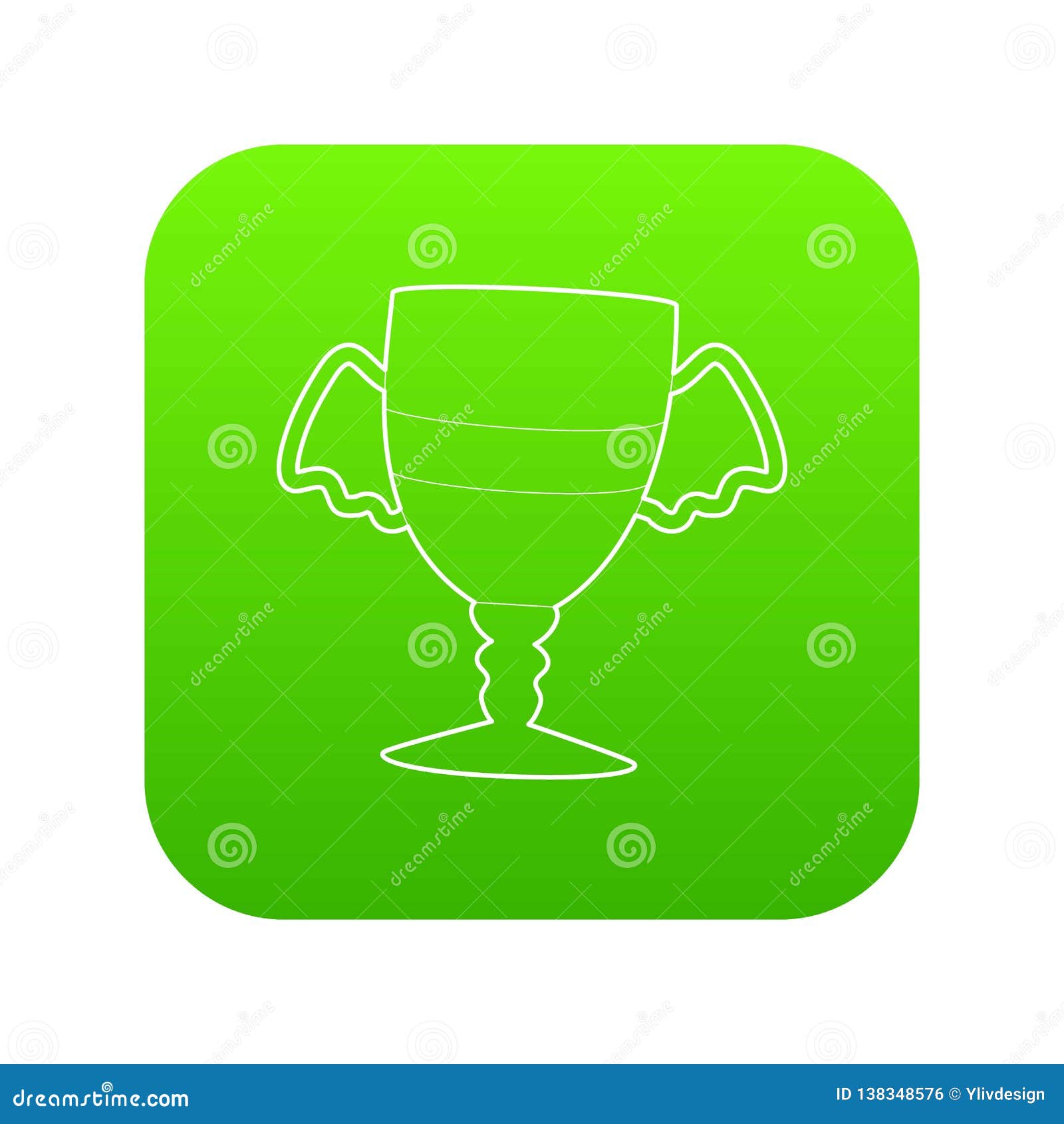 Winner Cup Icon Green Vector Stock Vector - Illustration of honor ...