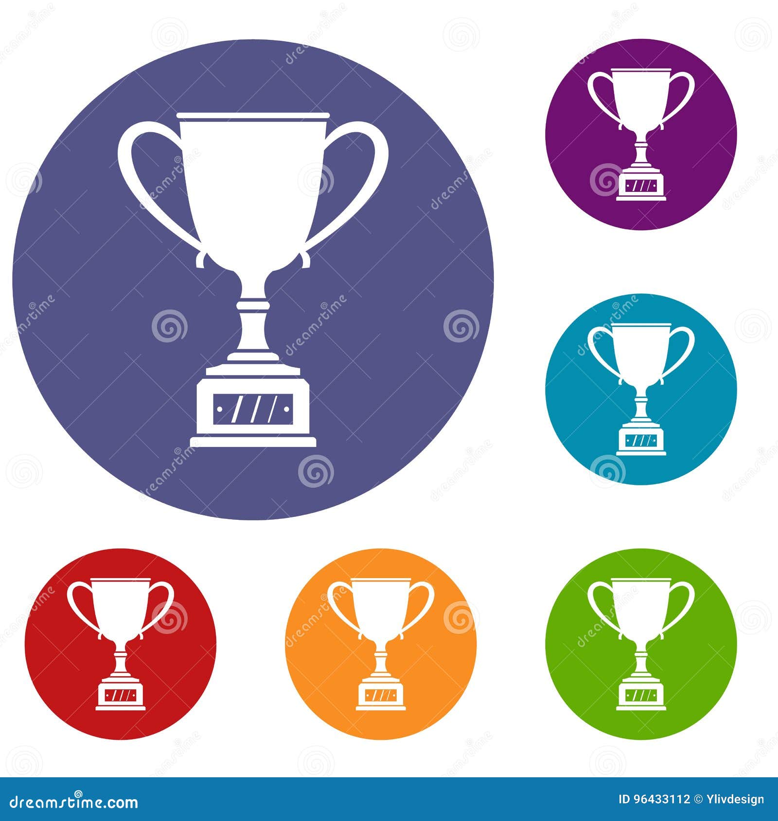 Winner cup icons set stock vector. Illustration of metal - 96433112
