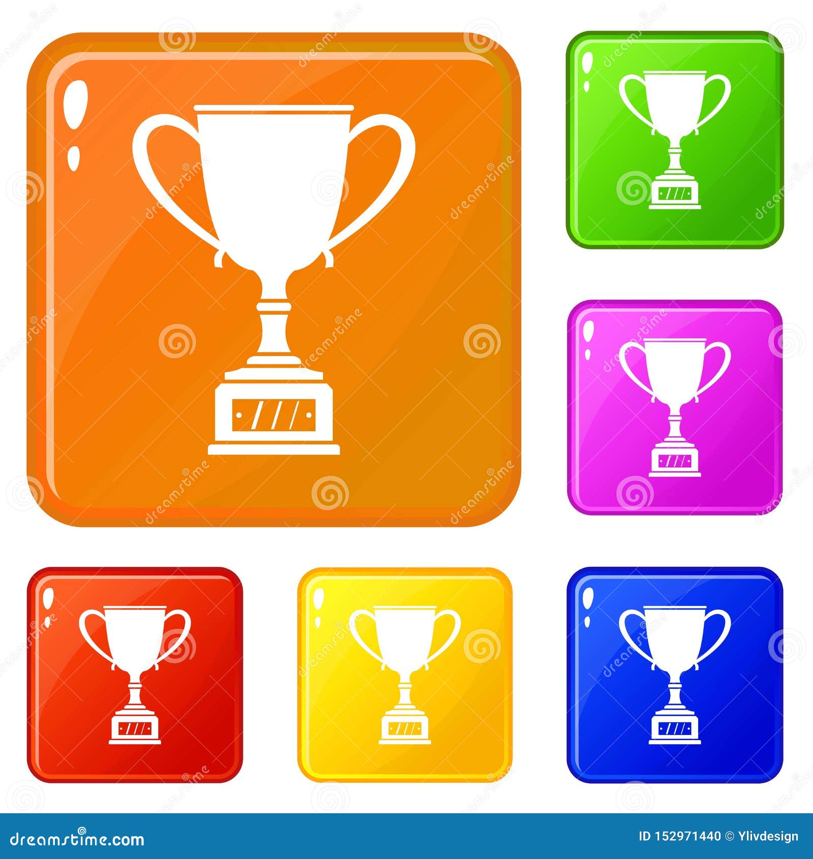 Winner Cup Icons Set Vector Color Stock Vector - Illustration of gold ...