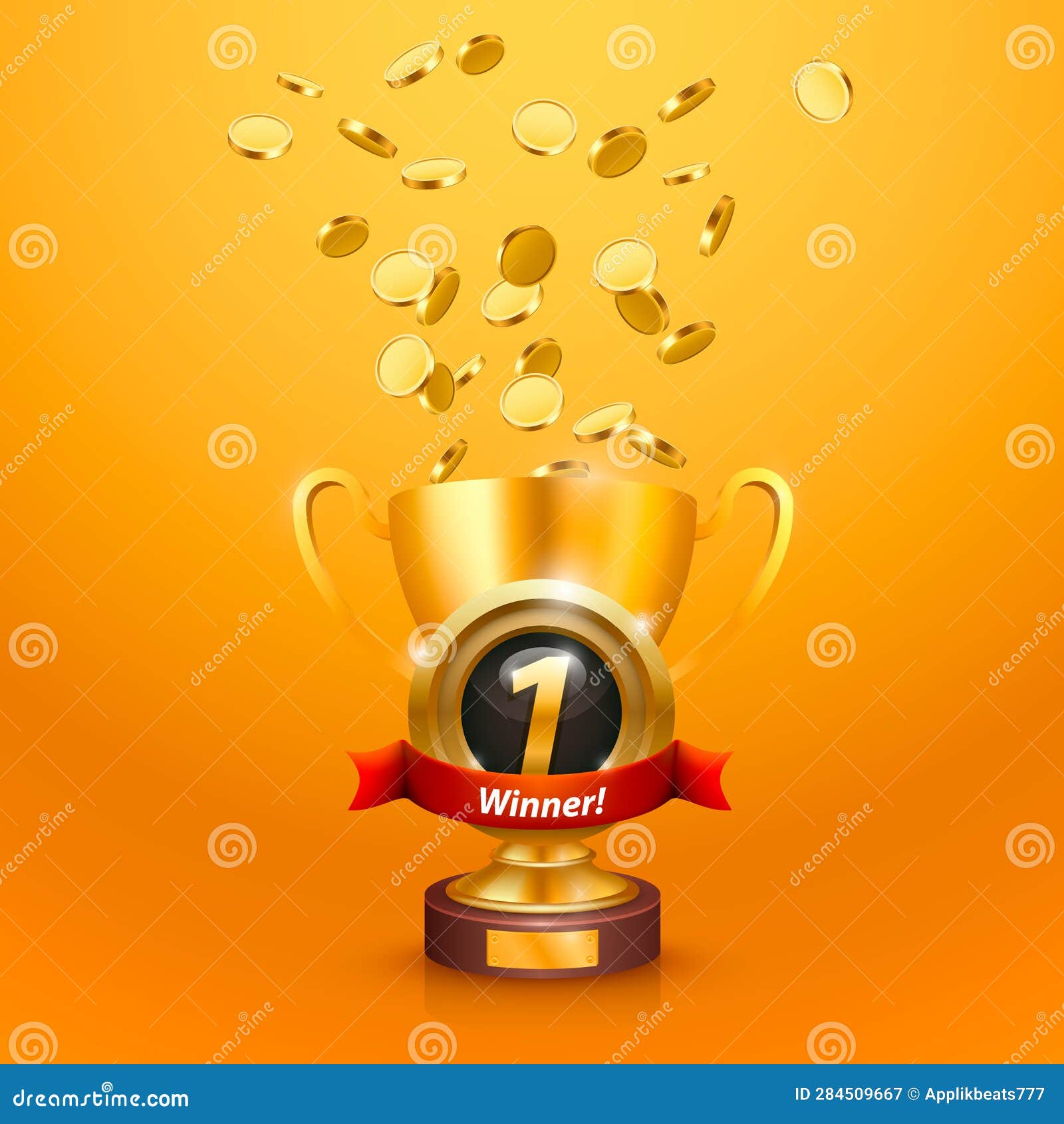 Winner cup number one stock vector. Illustration of shiny - 284509667