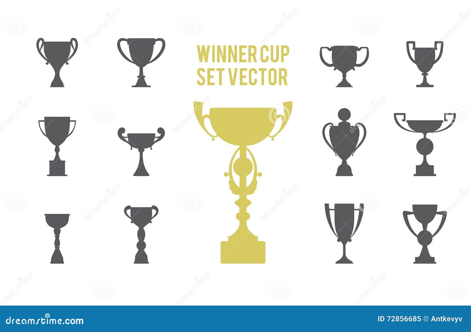Winner cup set icon stock vector. Illustration of symbol - 72856685