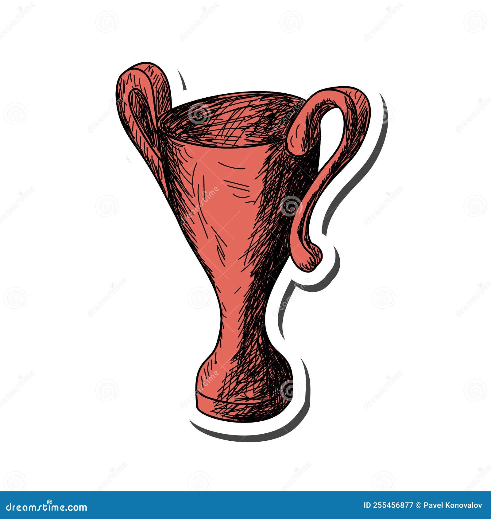 Winner Cup Sticker stock vector. Illustration of achievement - 255456877