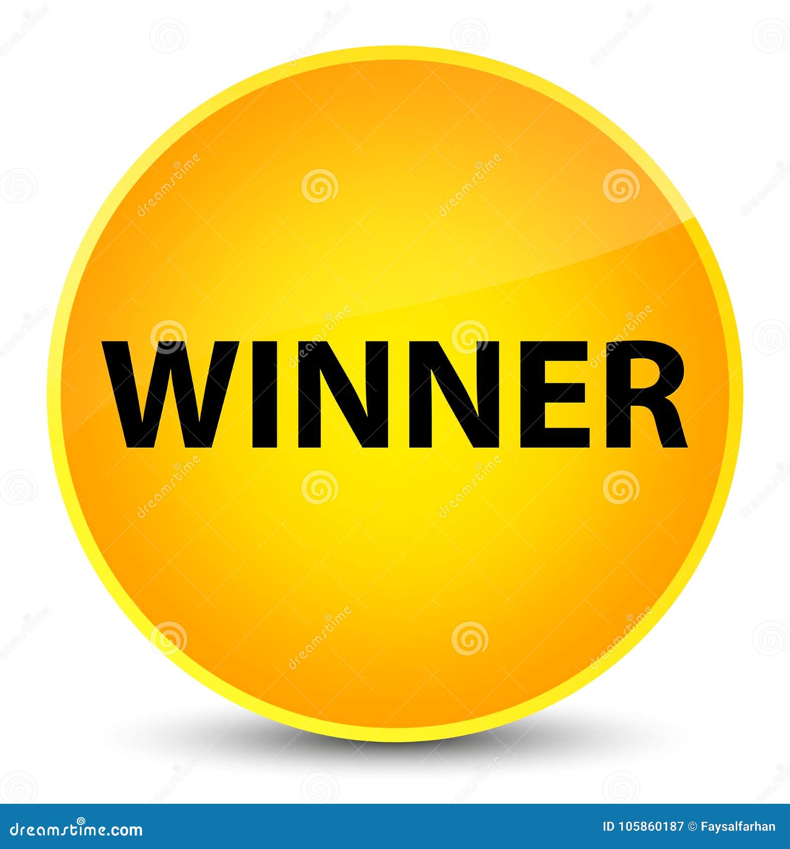 Winner Elegant Yellow Round Button Stock Illustration - Illustration of ...