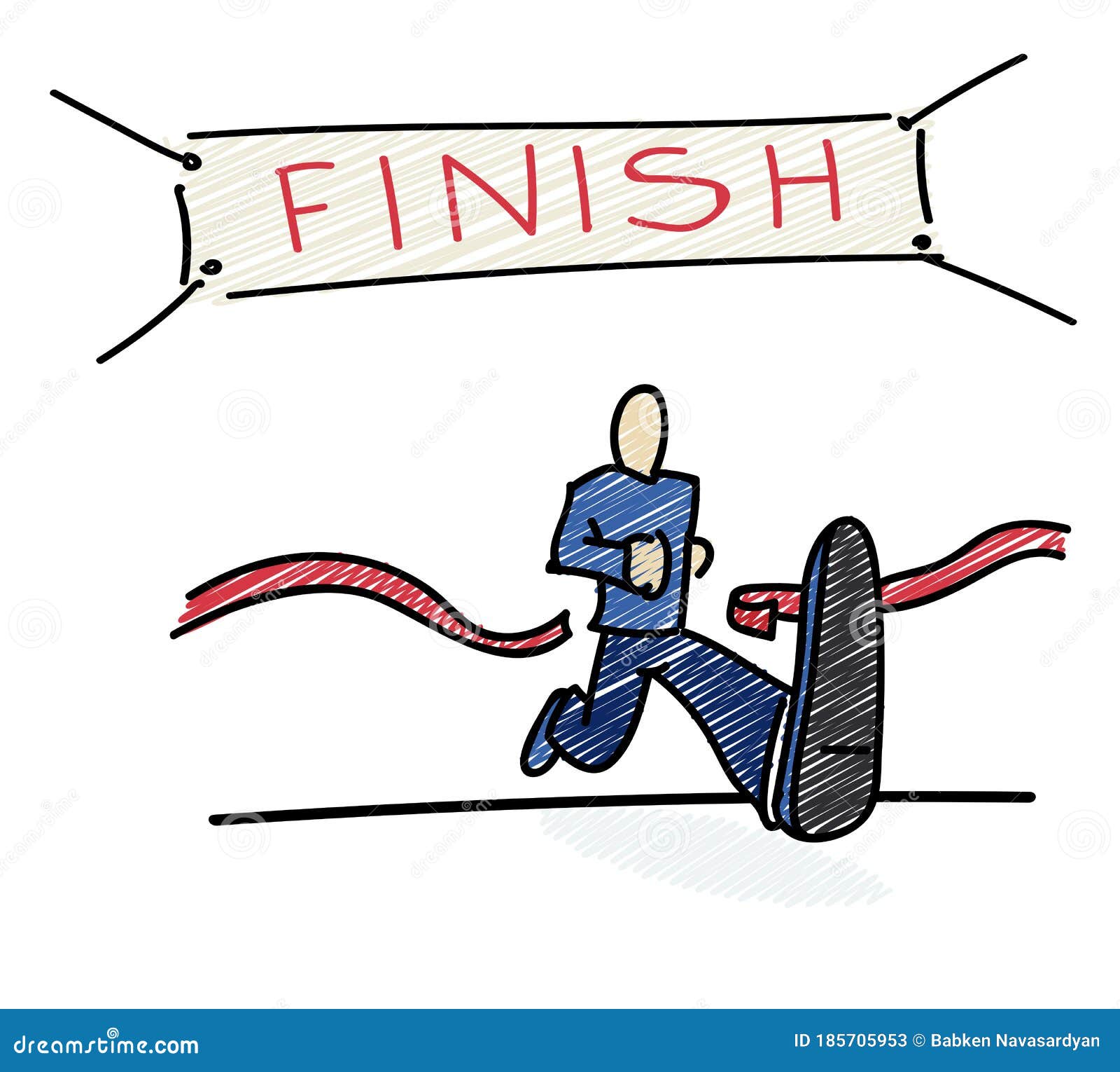 Winner on the finish line stock vector. Illustration of marathon ...
