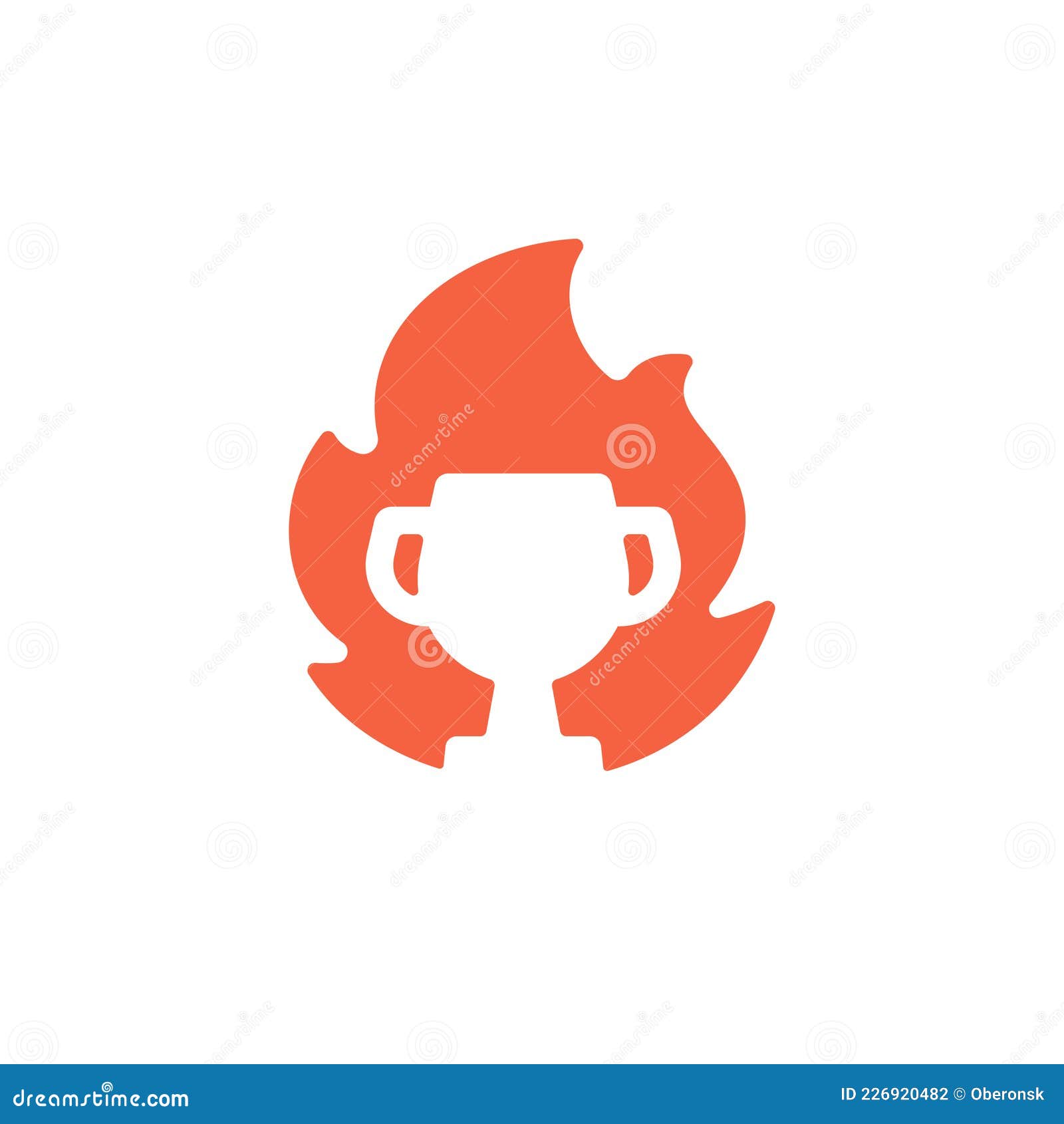 Winner Fire Trophy Icon Logo. Stock Vector - Illustration of trophy ...