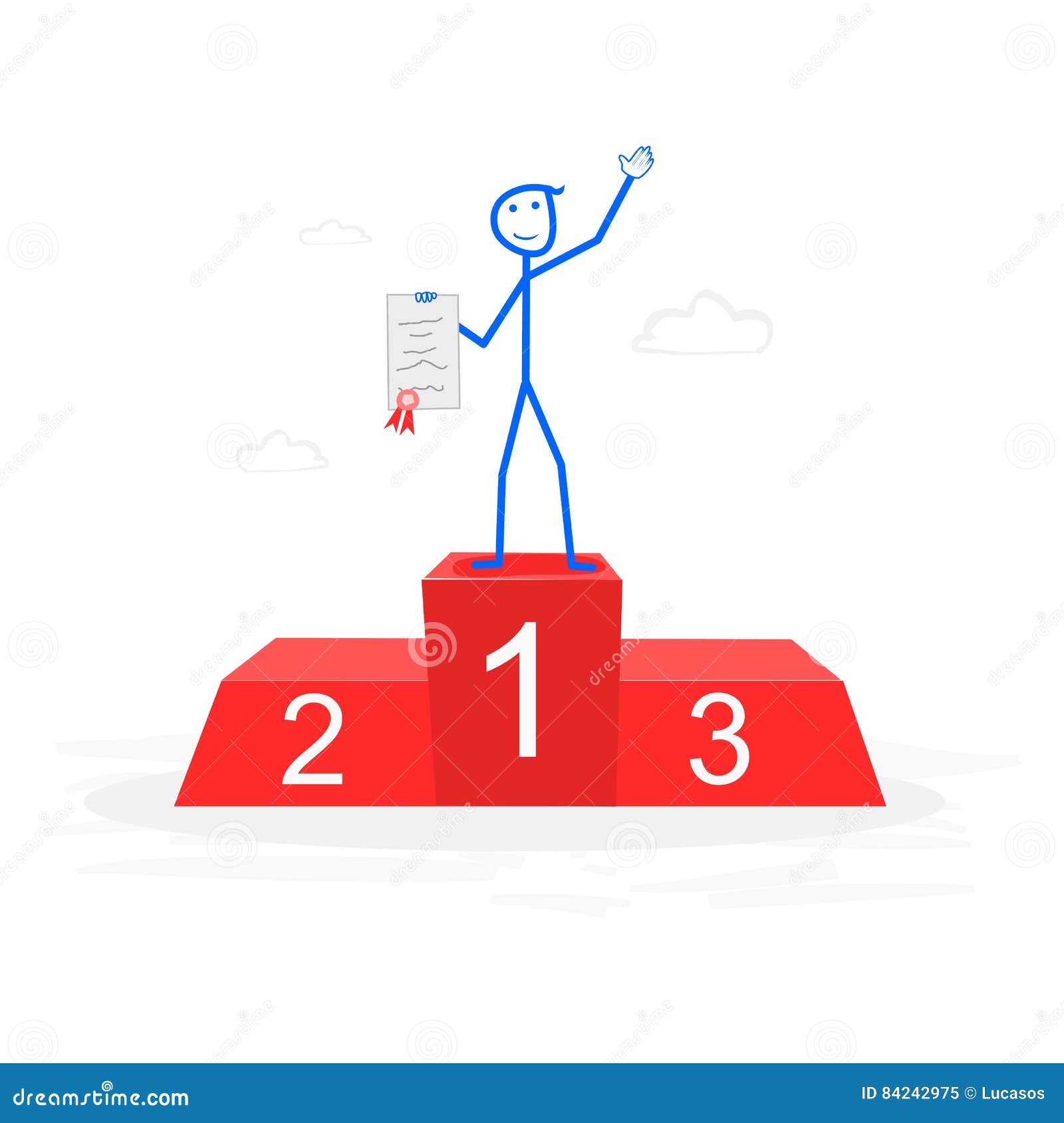 Winner in first place stock vector. Illustration of confident - 84242975