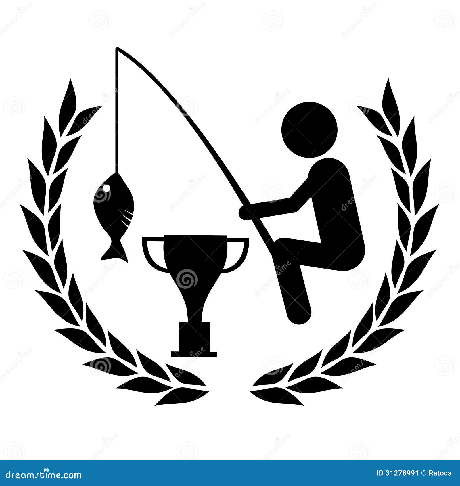 Winner fishing stock vector. Illustration of fishing - 31278991