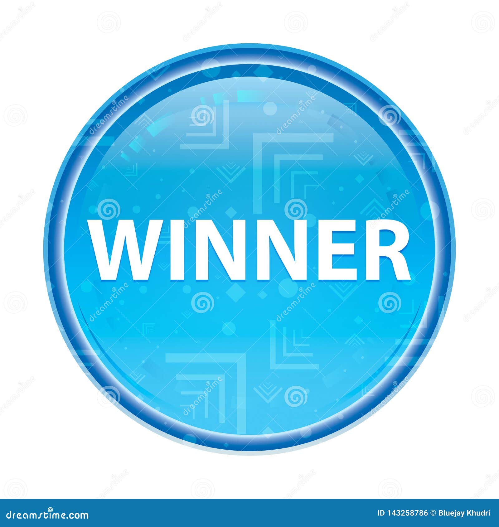 Winner Floral Blue Round Button Stock Illustration - Illustration of ...