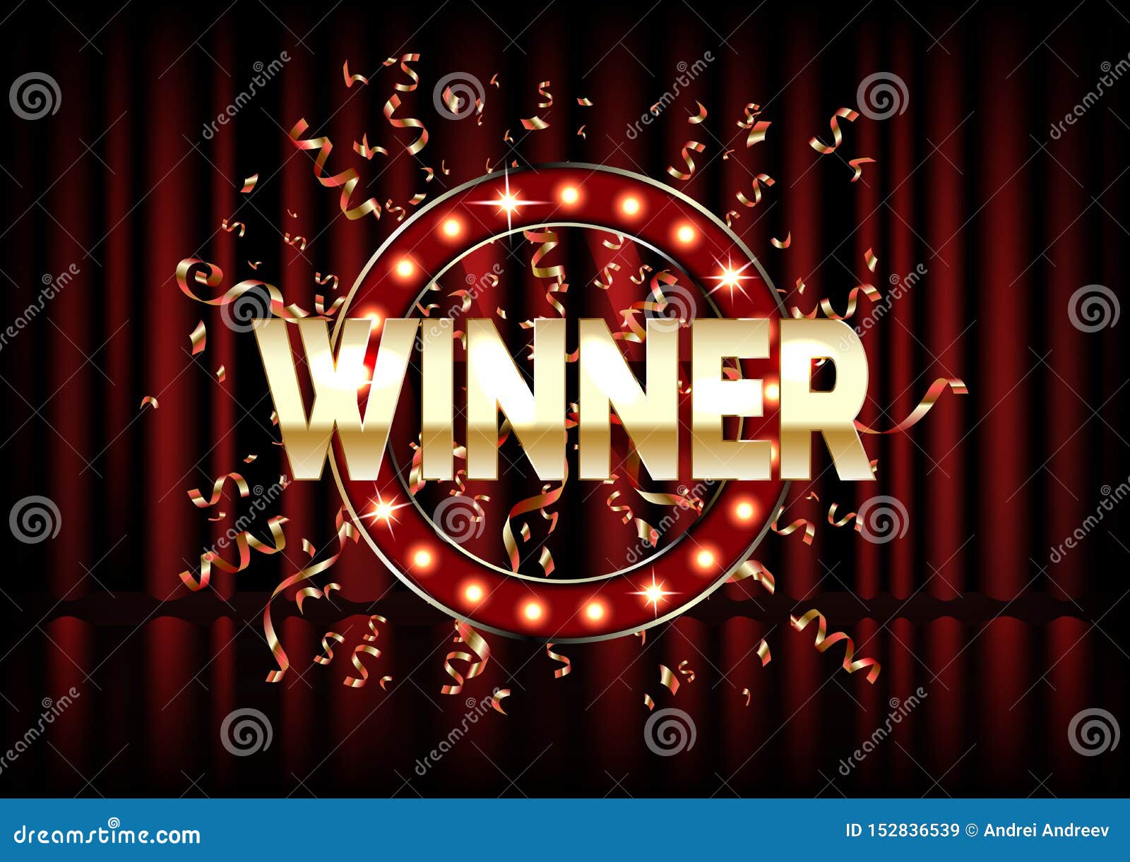 Winner Frame Label, Falling Ribbons Winner. Stock Vector - Illustration ...