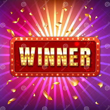 Winner Frame Label, Falling Ribbons Winner. Vector Illustration. Stock ...