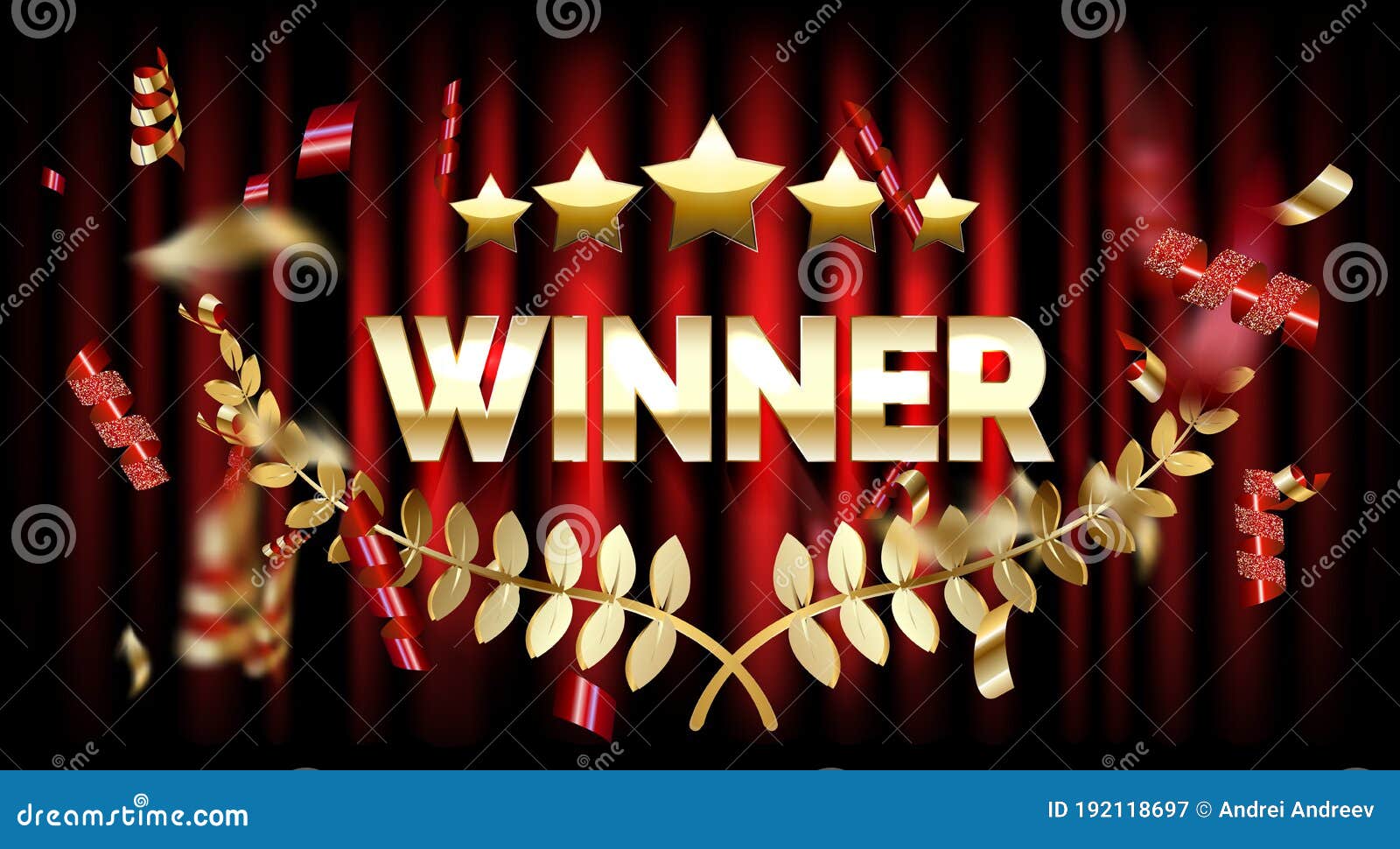 Winner Frame Label, Falling Ribbons Winner Stock Illustration ...