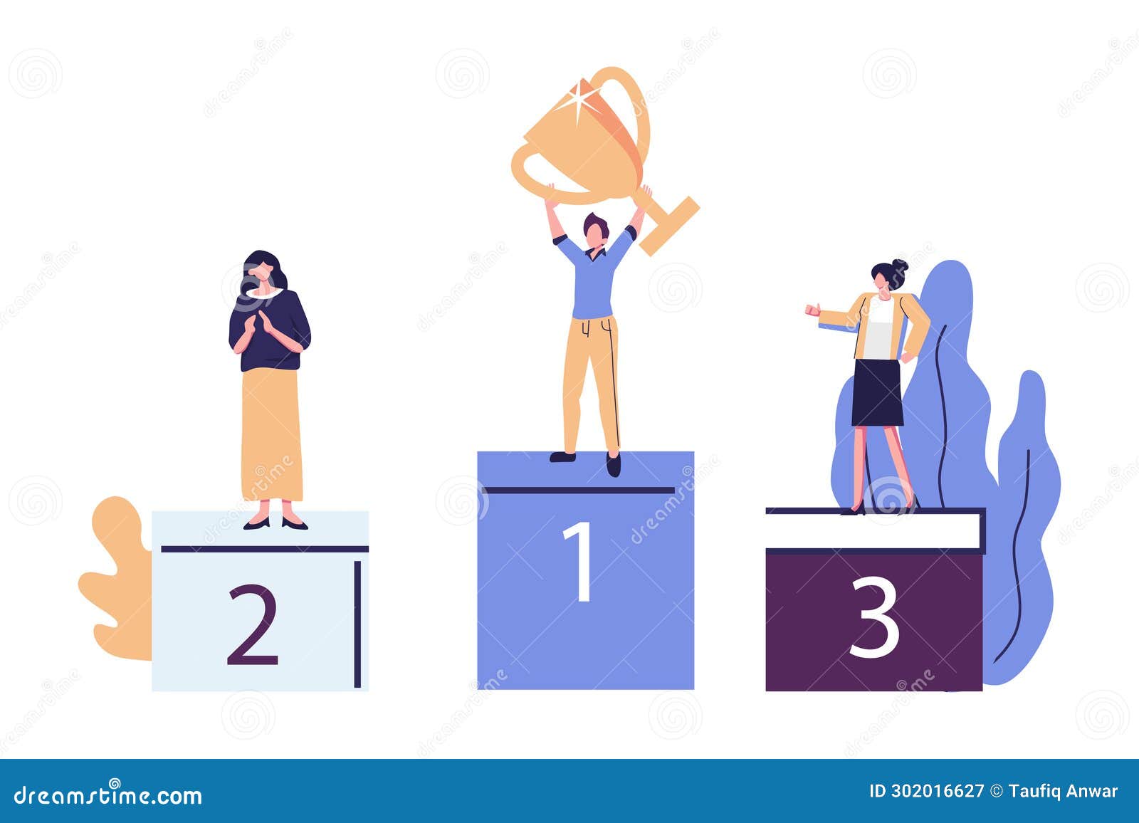 The Winner Gets the Prize for the Best Result FLAT STYLE ILLUSTRATION ...