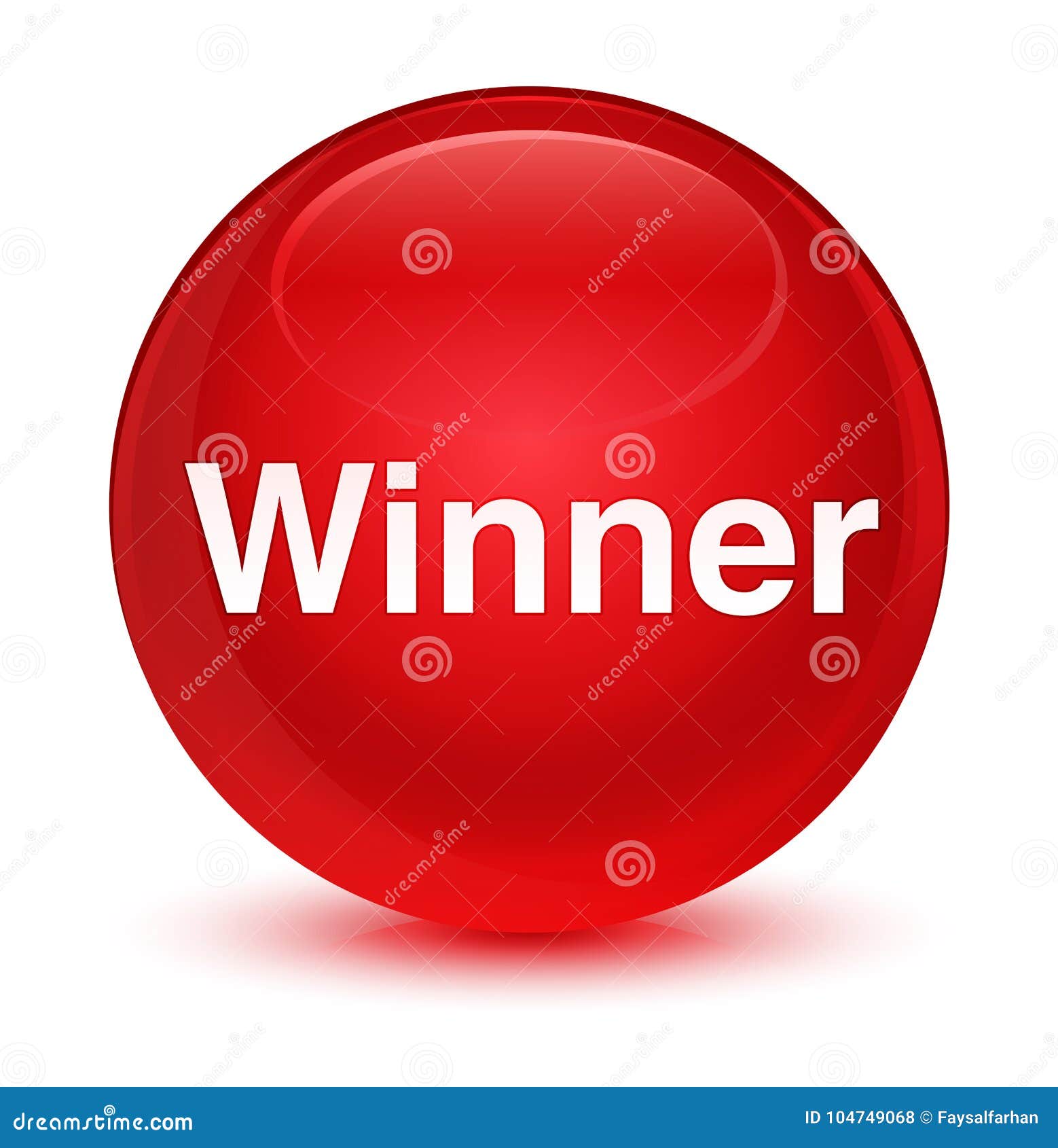 Winner Glassy Red Round Button Stock Illustration - Illustration of ...