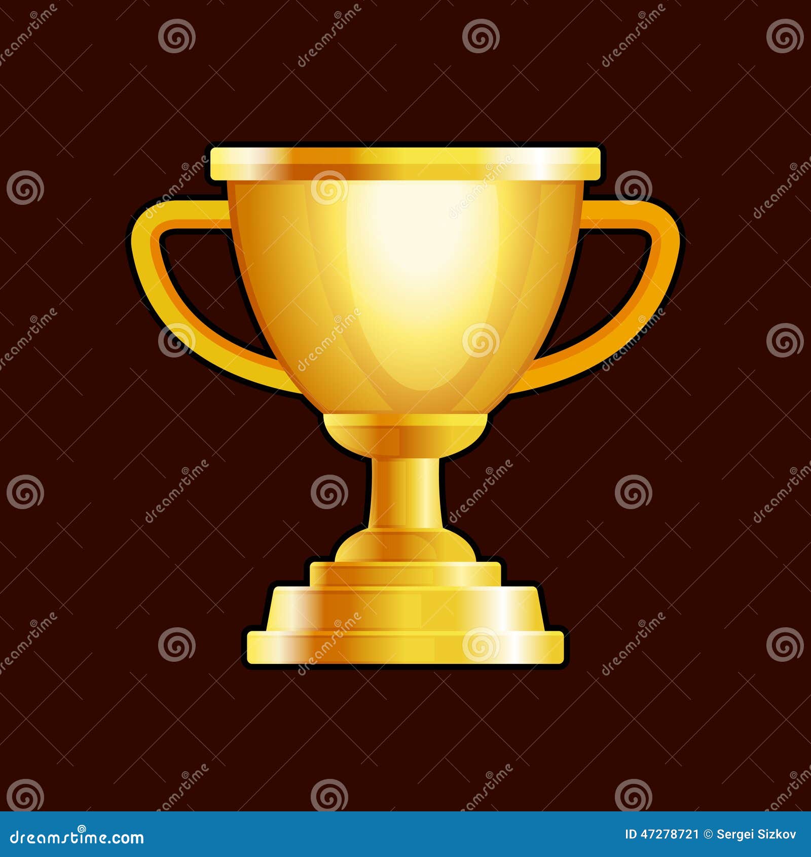 Winner Gold Cup on Dark Background. Vector Stock Vector - Illustration ...