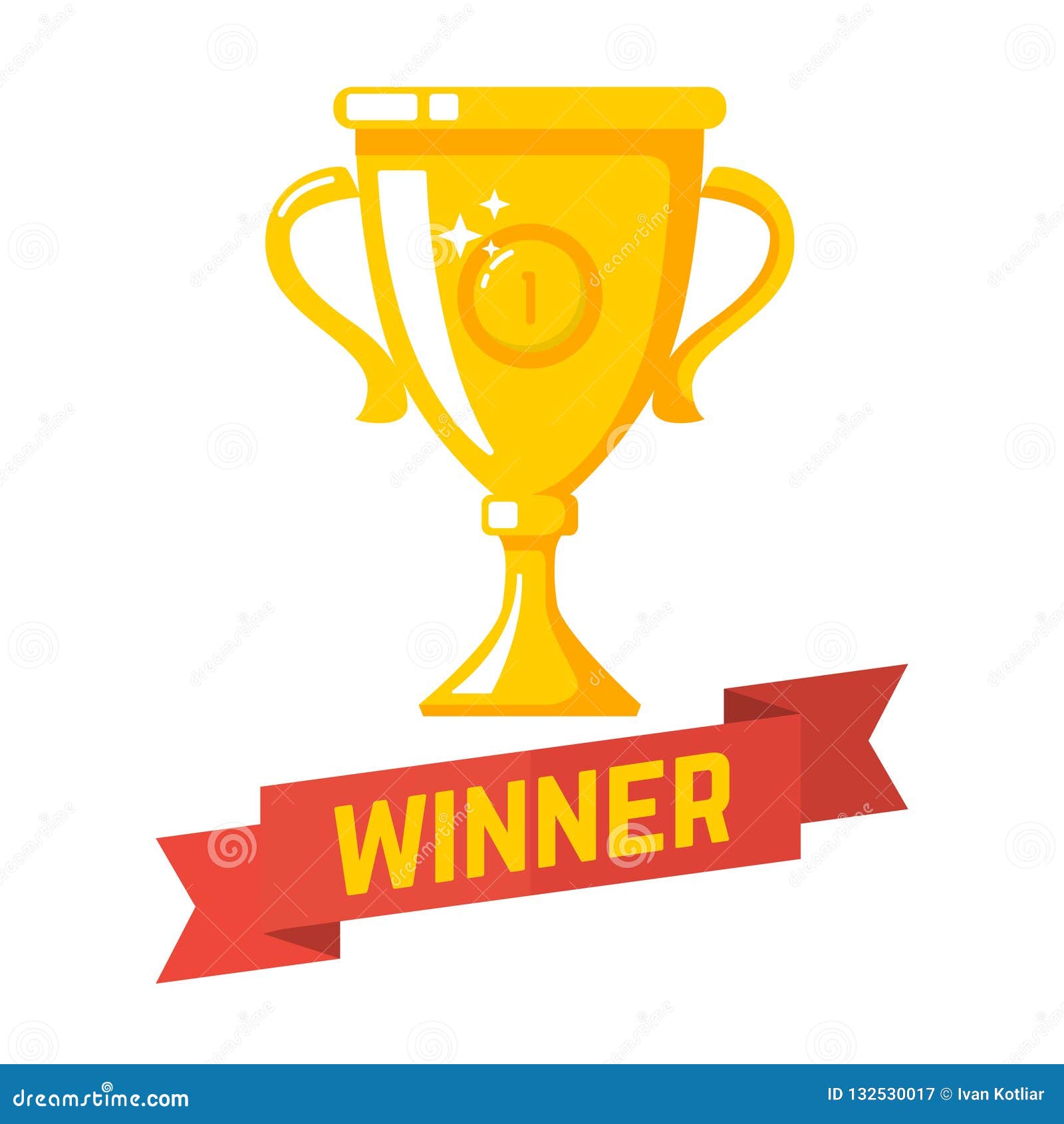 Winner Gold Cup Icon in Flat Style. Design Element for Poster, Card ... Winner Gold Cup Icon in Flat Style. Design Element for Poster, Card ...