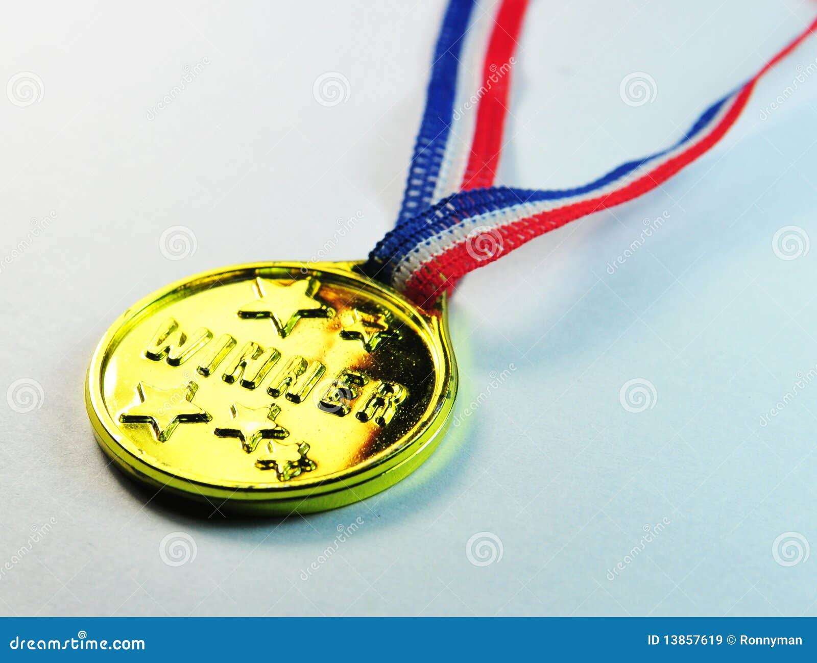 Winner Gold Medal Side View Stock Image - Image of white, winner: 13857619