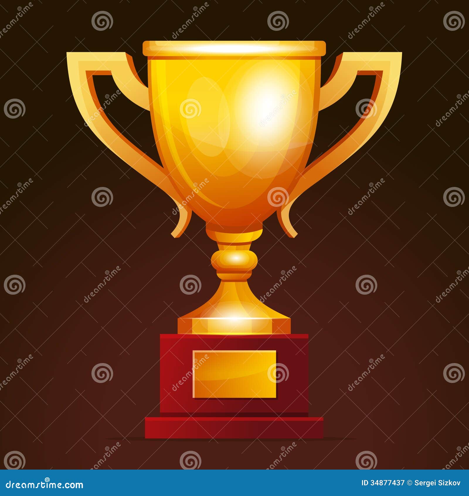 Winner Golden Trophy And 3d Silver Runner-up Cup Cartoon Vector ...