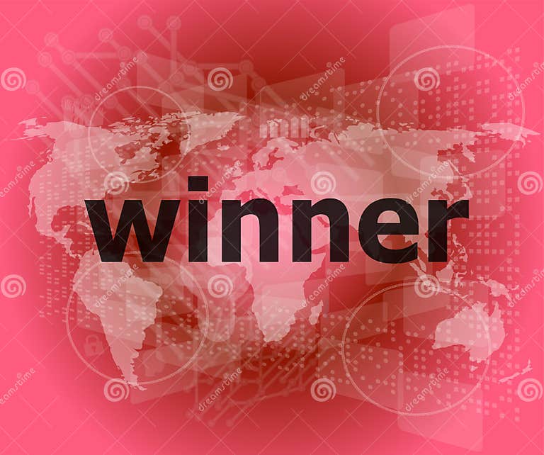 Winner, Green Digital Background, Global Internet Concept Stock Image ...