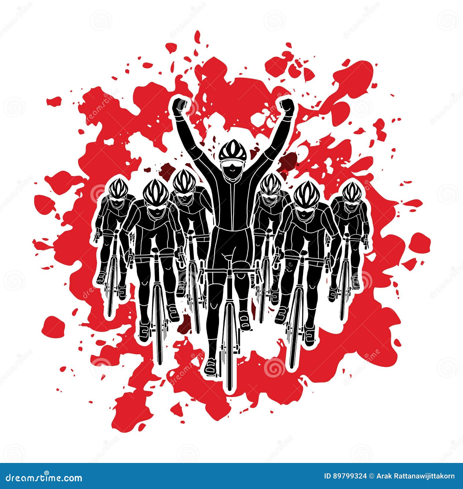 The Winner with Group of Biking Stock Vector - Illustration of bike ...