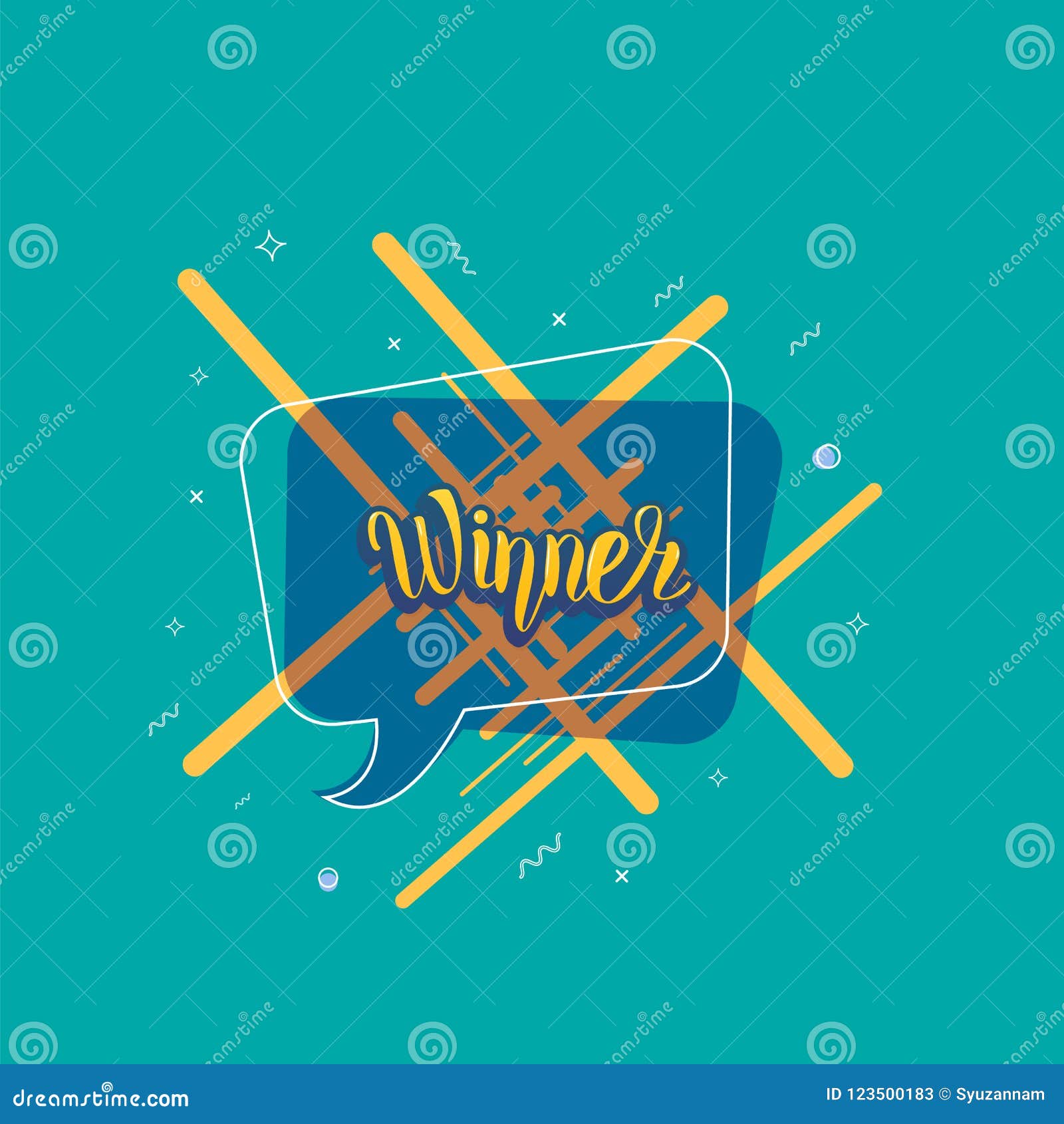 Winner Horizontal Card with Speech Bubble. Vector Illustration. Stock ...