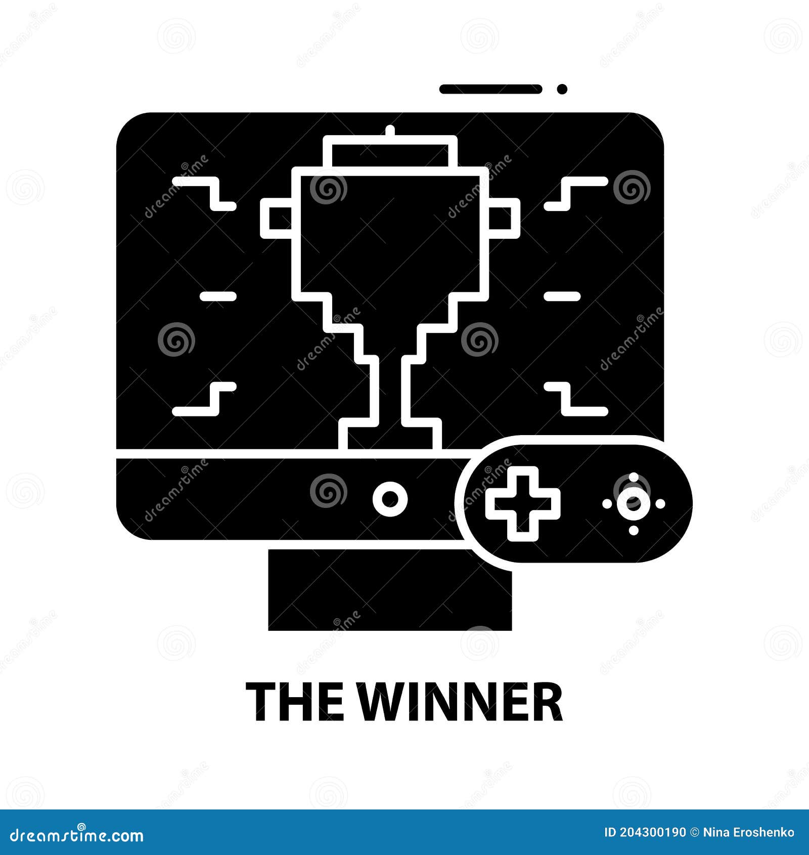 The Winner Icon, Black Vector Sign with Editable Strokes, Concept ...
